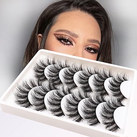 Amazon.com: PURELEOR 3D Faux Mink Eyelashes Manga Eyelash 10 Pairs ...