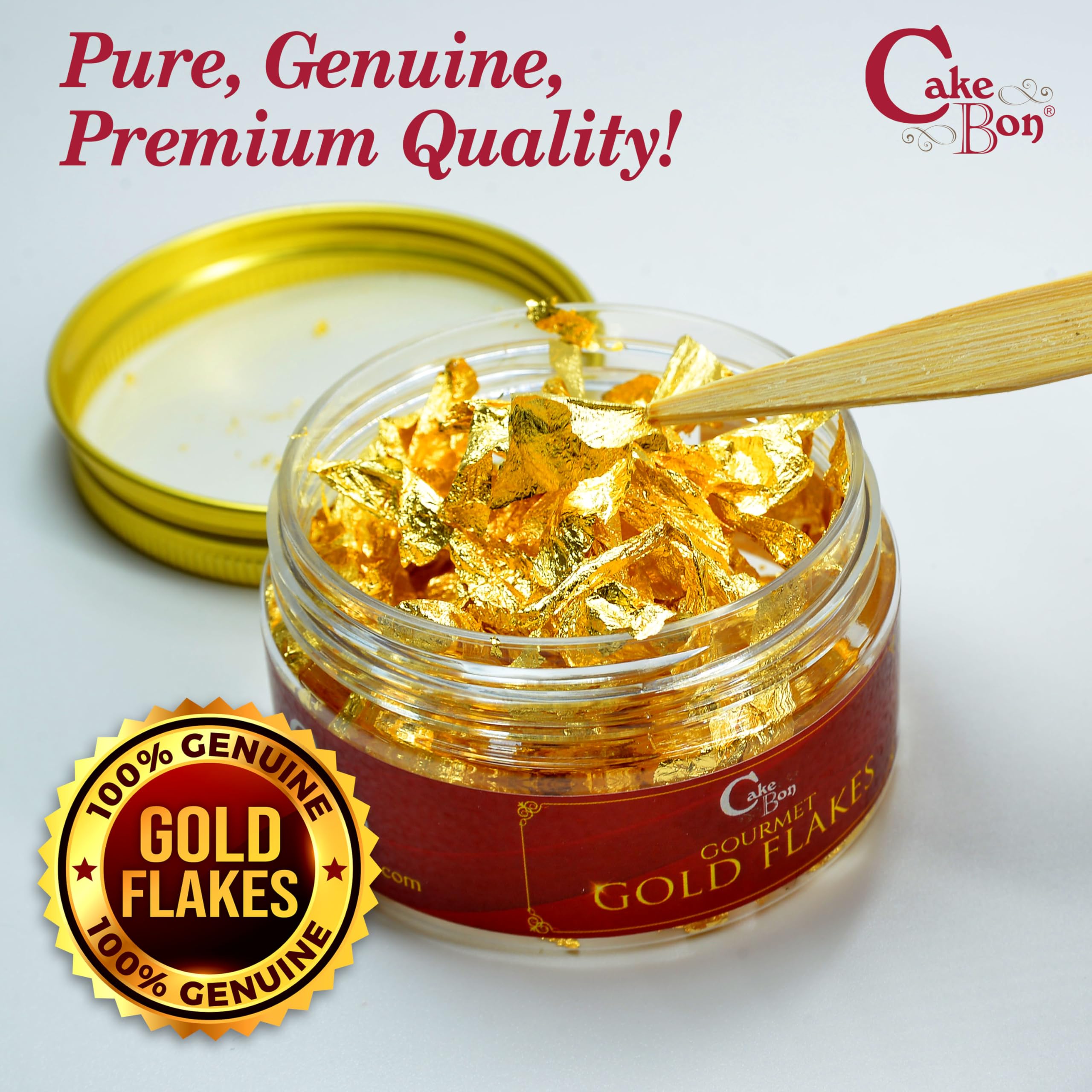 Snapklik.com : Edible Gold Flakes By Cakebon - 150 Mg Real Gold Edible ...
