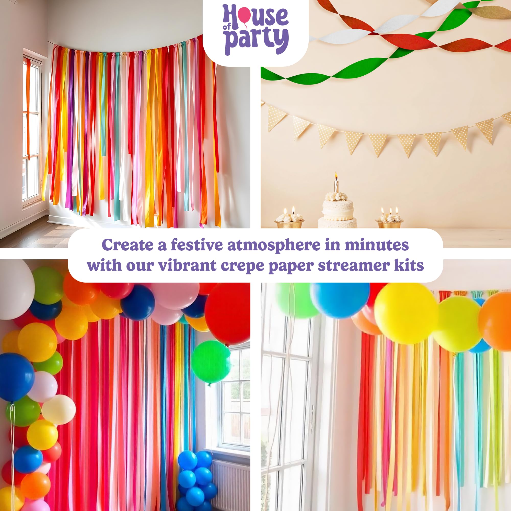 Snapklik.com : HOUSE OF PARTY Crepe Paper Streamers - 6 Rolls Of Red ...