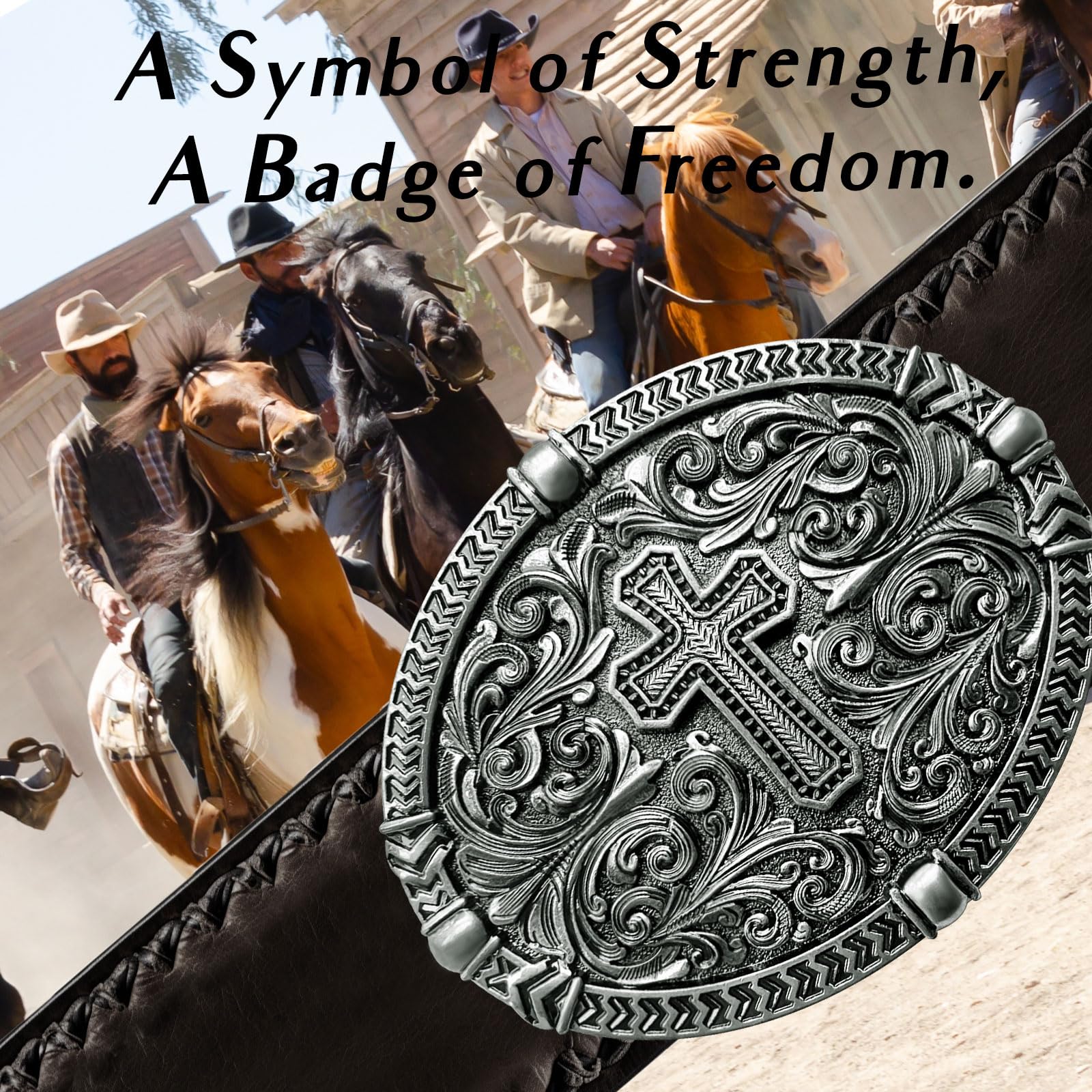 Snapklik.com : Religious Cross Western Belt Buckles For Men Cowboy Belt ...
