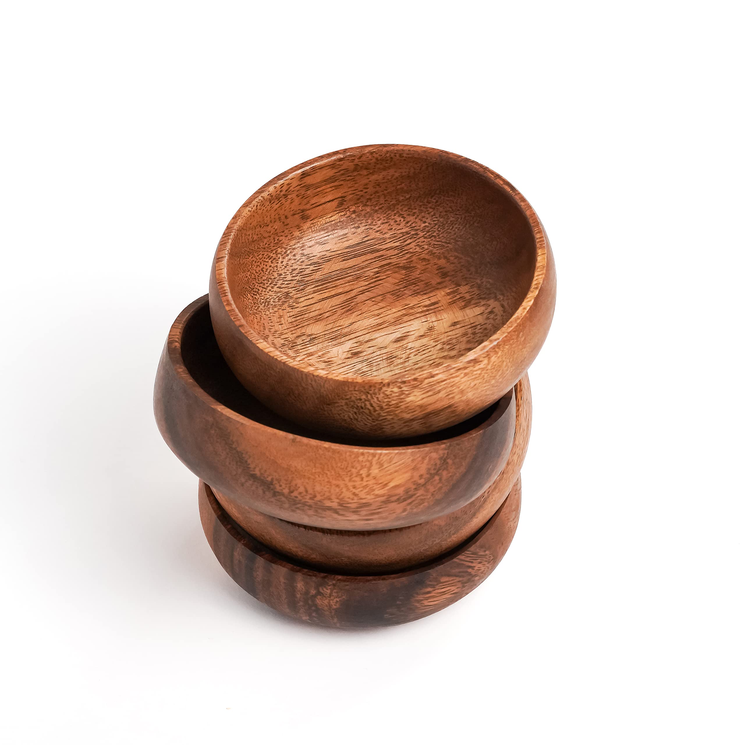 Amazon.com: Casa/Legno Set of 4 Acacia wood small bowls, 12.5 Cubic ...