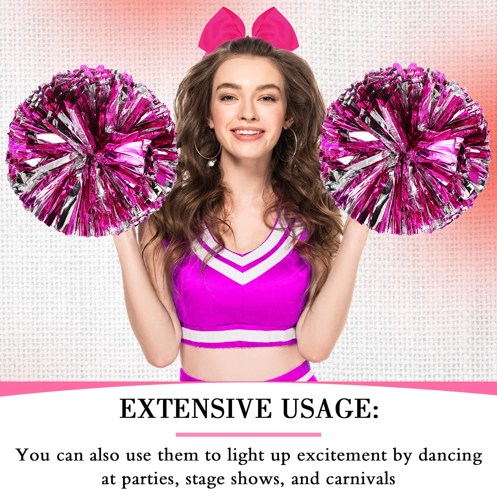 Snapklik.com : Hanaive 6 Pcs 13 Inch Cheerleading Pom Poms And Large ...