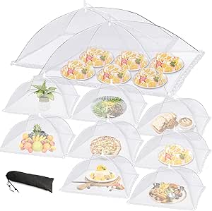 Amazon.com: LYDTICK 10 PACK Mesh Food Covers for Outside, Food Covers Outdoors Pop-up Food Tents ...