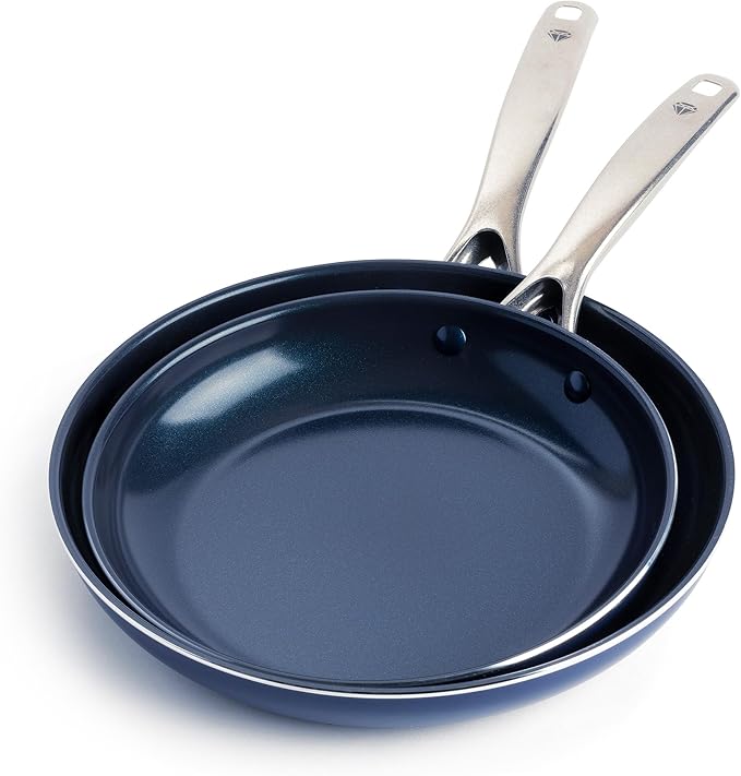 Amazon.com: Blue Diamond 9.5” & 11" Nonstick Frying Pan Skillet Set ...