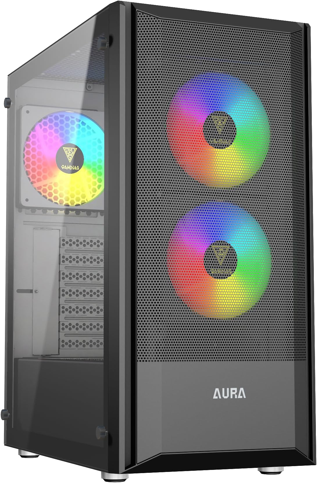 Amazon.com: GAMDIAS ATX Mid Tower Gaming Computer PC Case w/Tempered ...