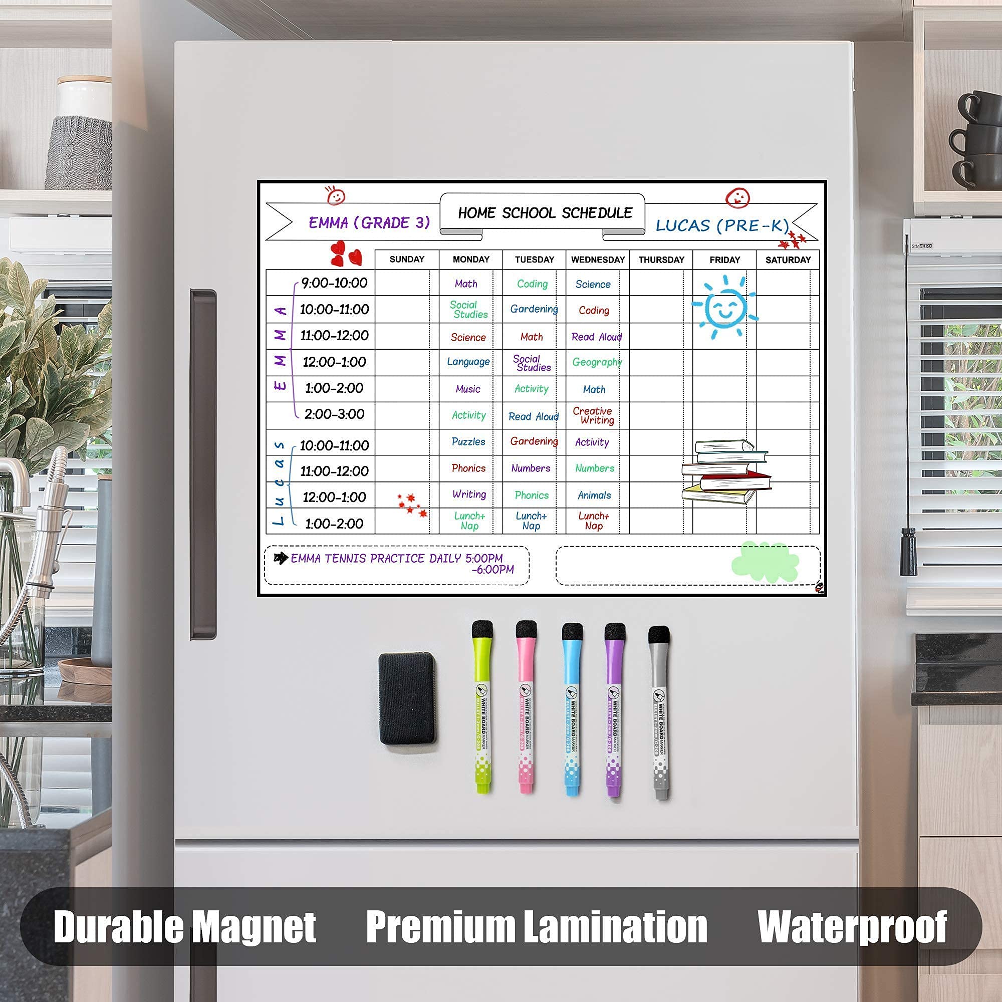 Buy Magnetic Chore Chart for Kids Teens and Adults 12 x 17 Inches - Dry ...