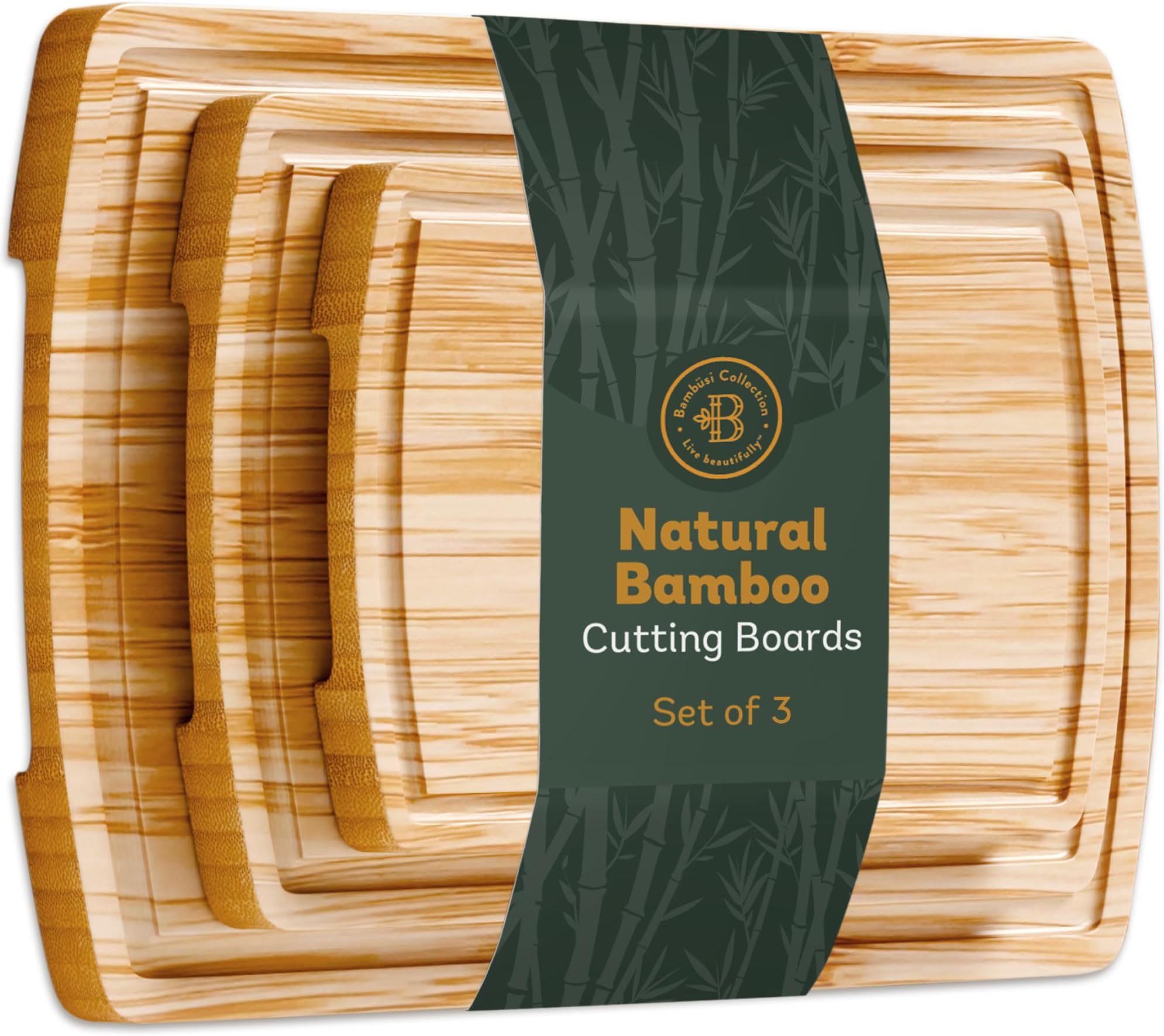 Amazon.com: JoyJolt Bamboo Cutting Board Set, Wooden Cutting Boards for ...