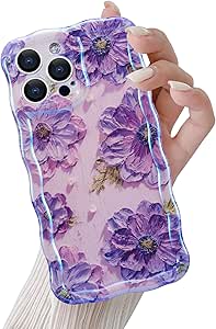 Amazon.com: QLTYPRI Case for iPhone 16 Pro Max, Laser Colorful Retro Oil Painting Flower Pattern ...