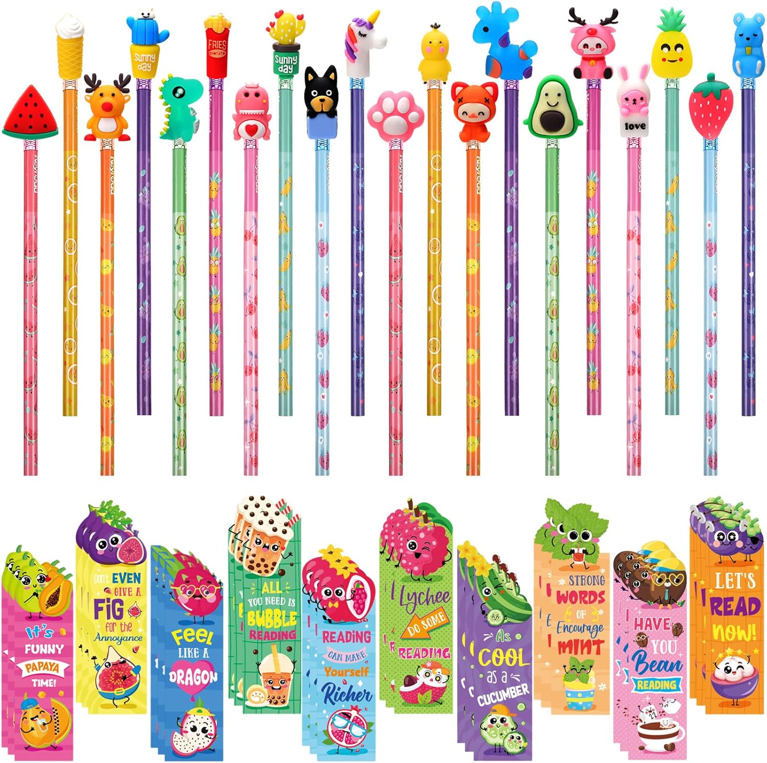 Amazon.com: 80 Pcs Scented Bookmarks and Scented Pencils with Cute ...
