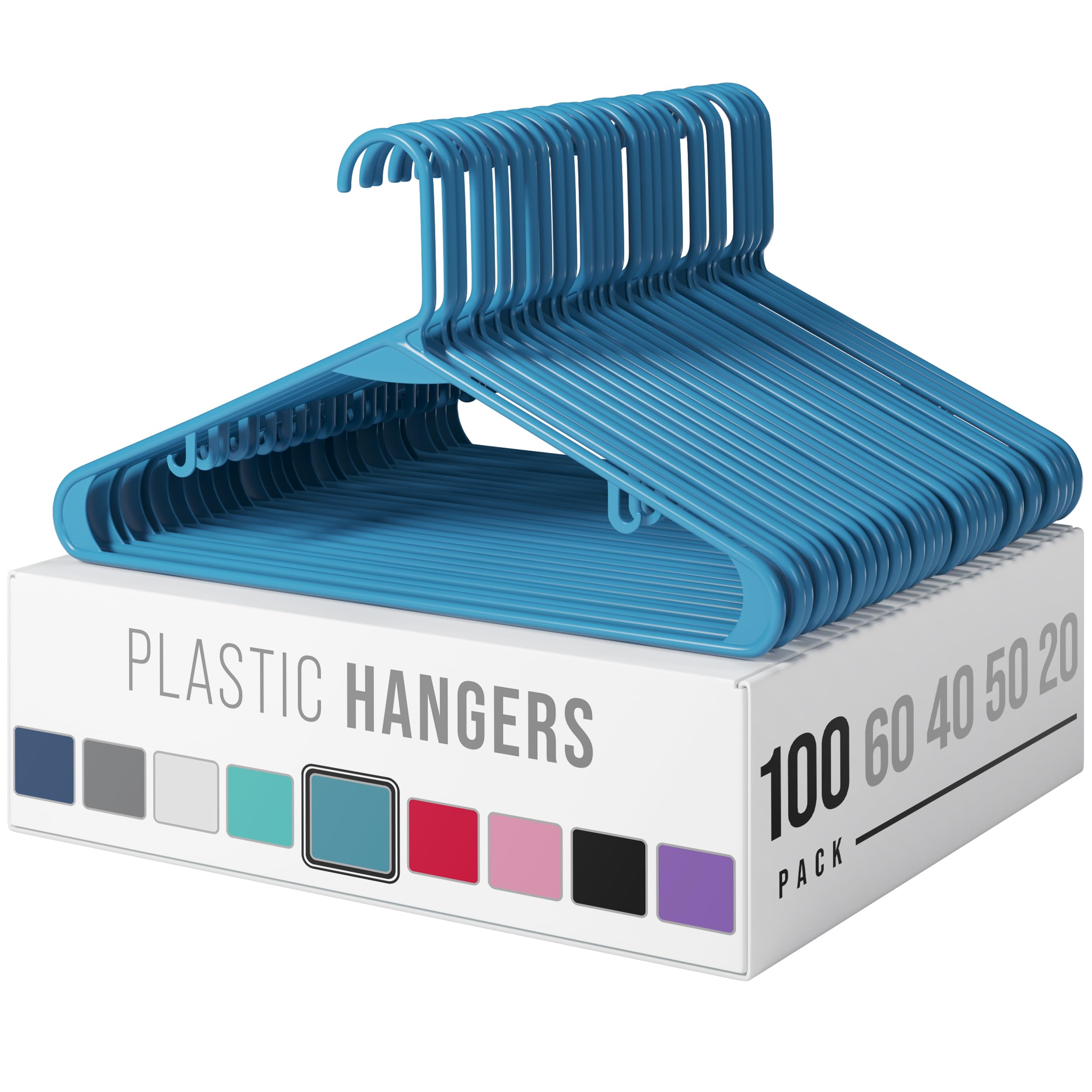Snapklik.com : Plastic Hangers 100 Pack Blue - Clothes Hangers - Makes ...