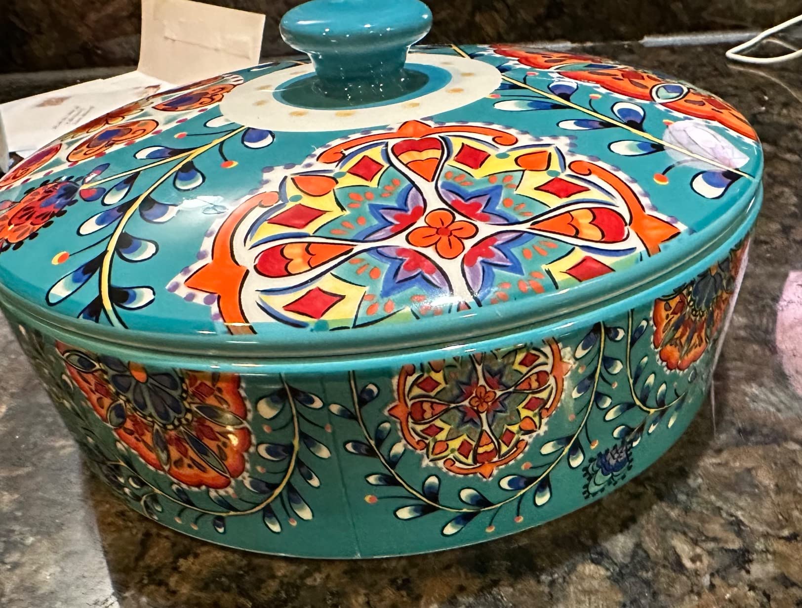 Amazon.com: MICROWAVE SAFE Ceramic Tortilla Warmer Bowl With Lid ...