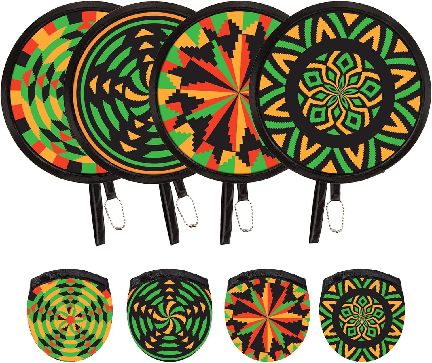 Amazon.com: JYSILIYH 4 Pcs African June Foldable Hand Fan Handheld ...