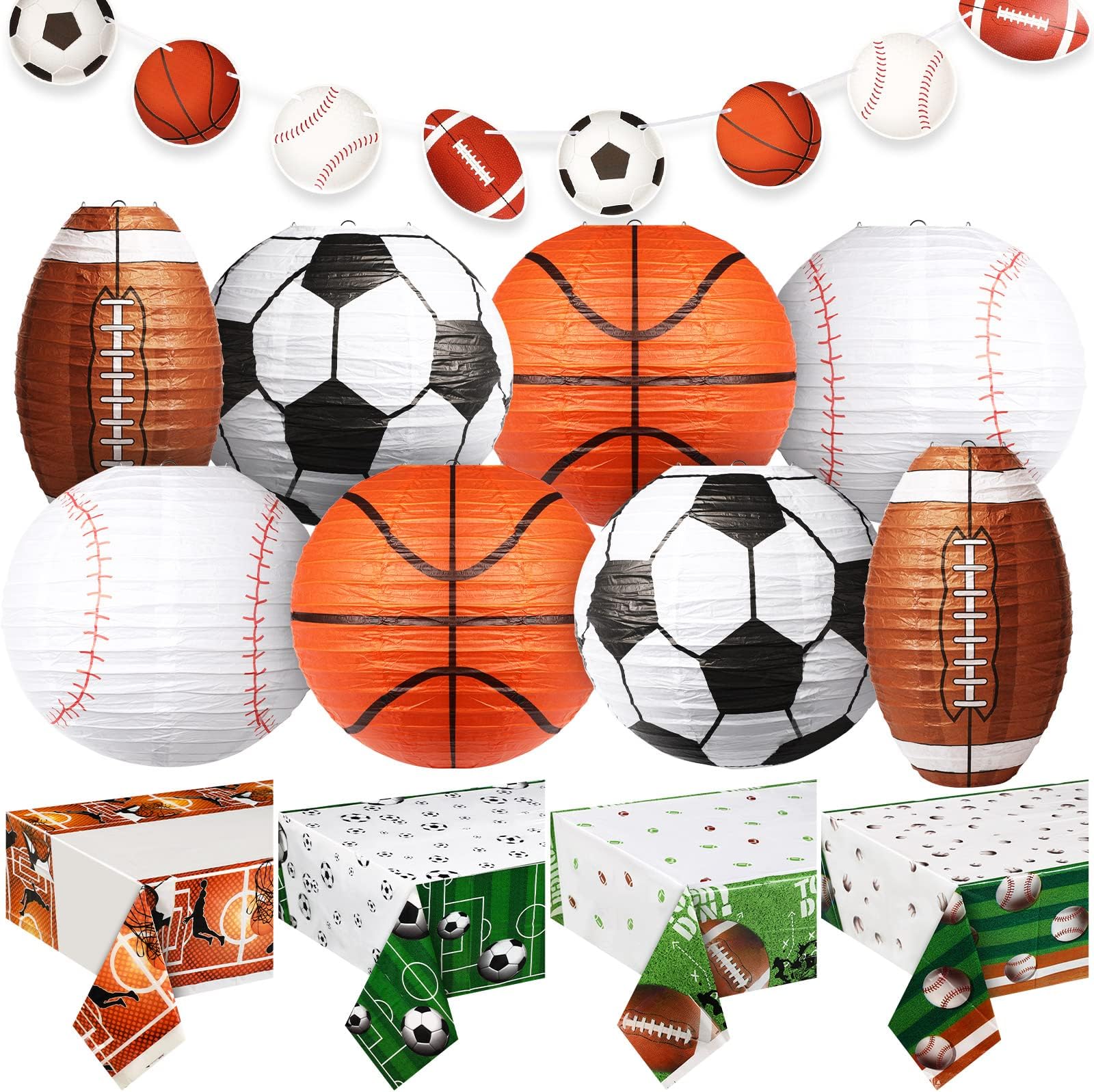 Amazon.com: Sports Party Decorations Set Include 8 Pcs Sports Paper ...