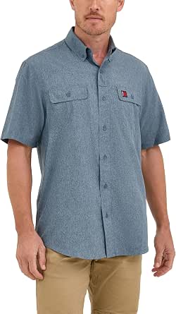 Amazon.com: Wrangler Men's Short-Sleeve Vented Button-Down Work Shirt ...