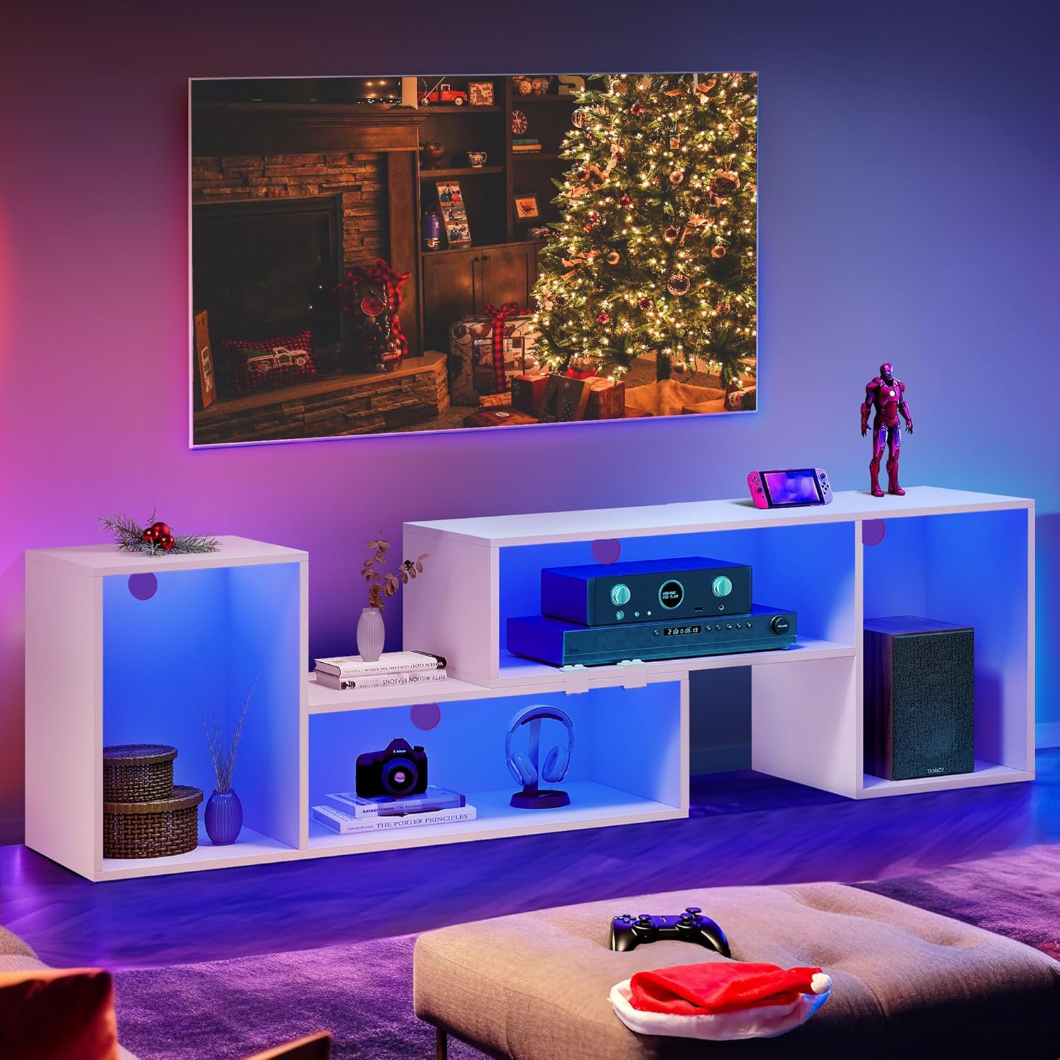 Amazon.com: YITAHOME DIY TV Stand w/LED Strip, Modern Deformable ...