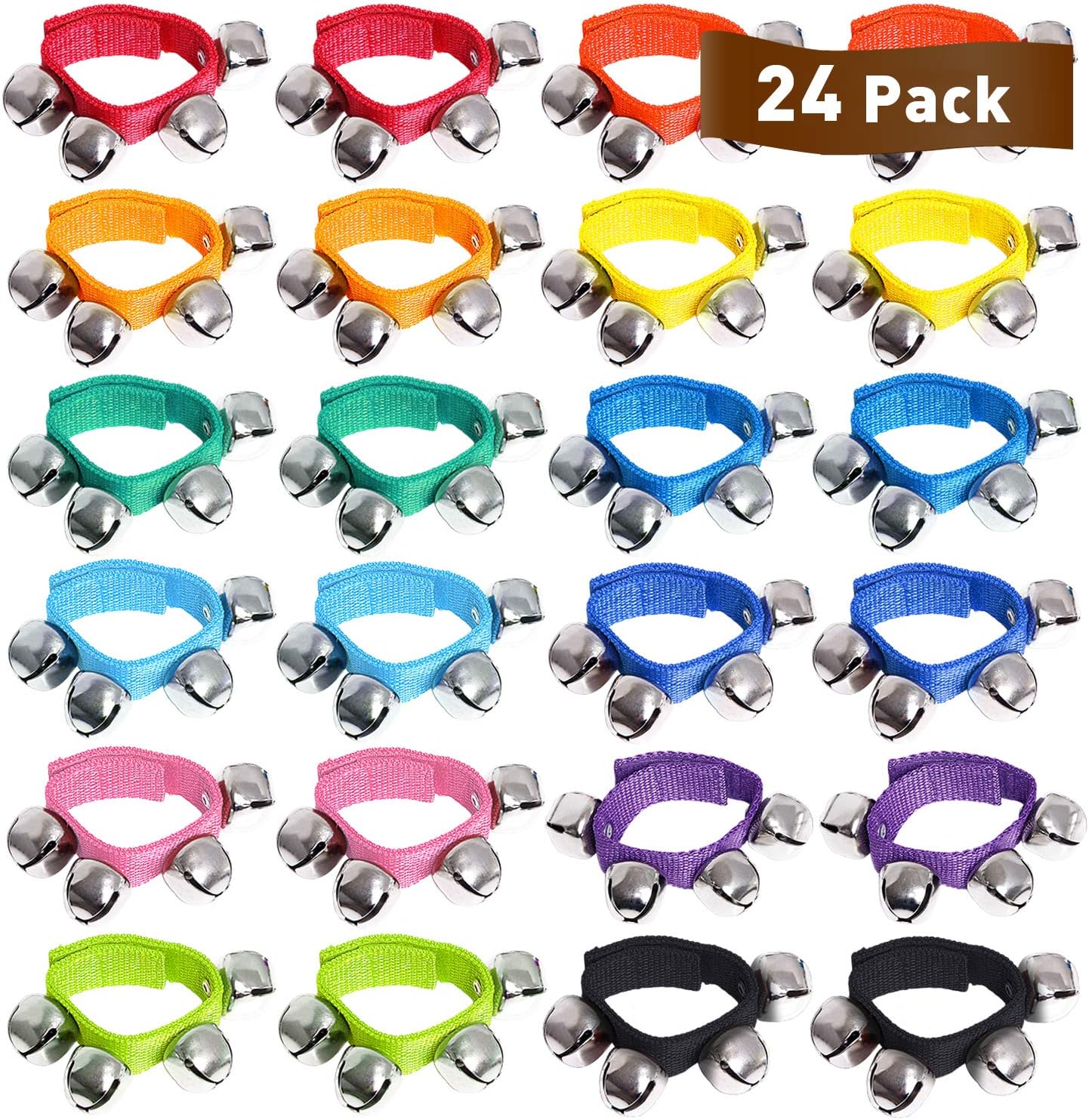 Amazon.com: Jingle Bells,Augshy 24 Pcs Wrist Band Jingle Bells,12 ...