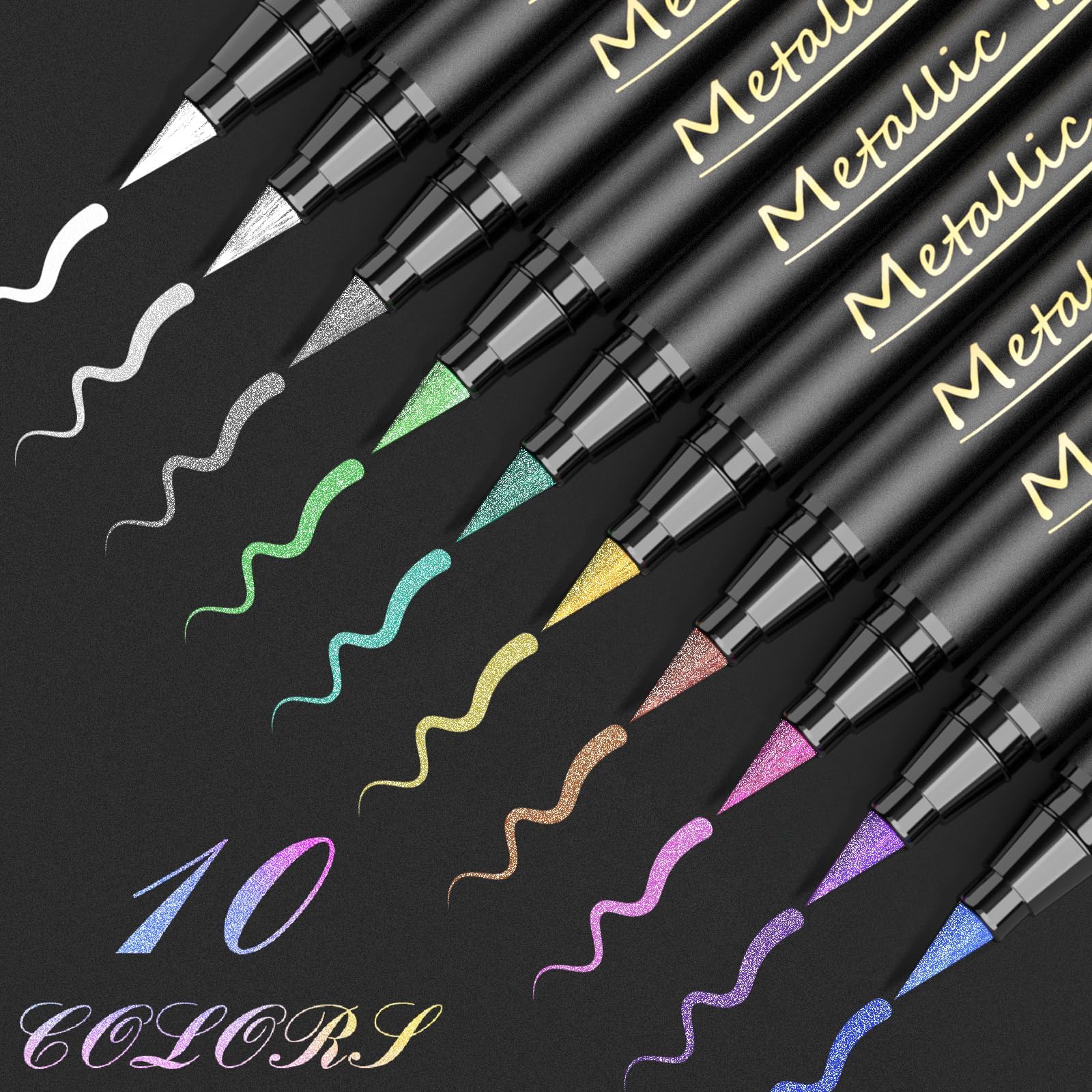 INK LAB Metallic Marker Stifte 24 Farben Metallischen Stift Pens Dual ...