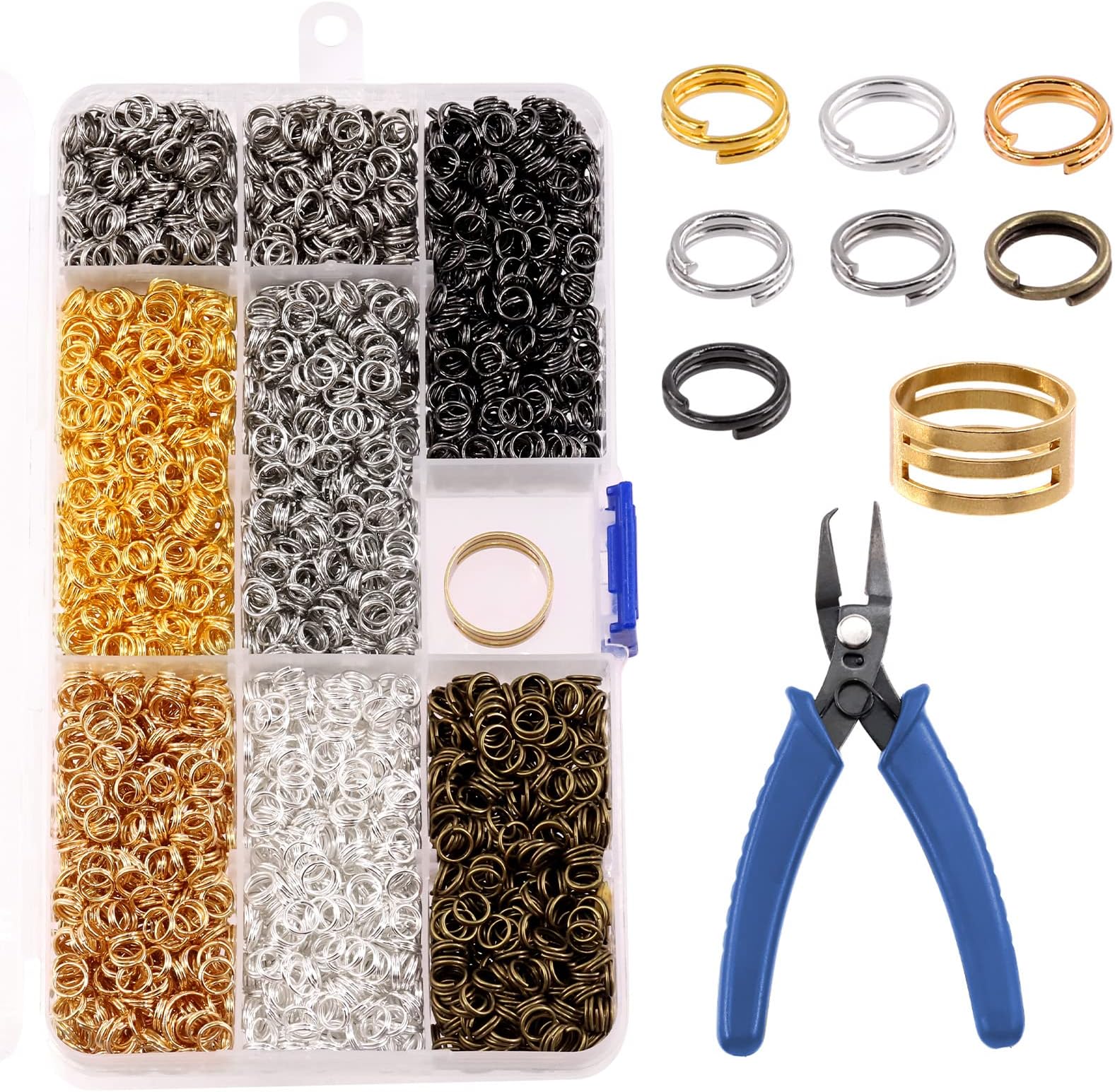 Amazon.com: Tanstic 350 Pcs Split Jump Rings Set, 1/4" 7 Colors Double ...