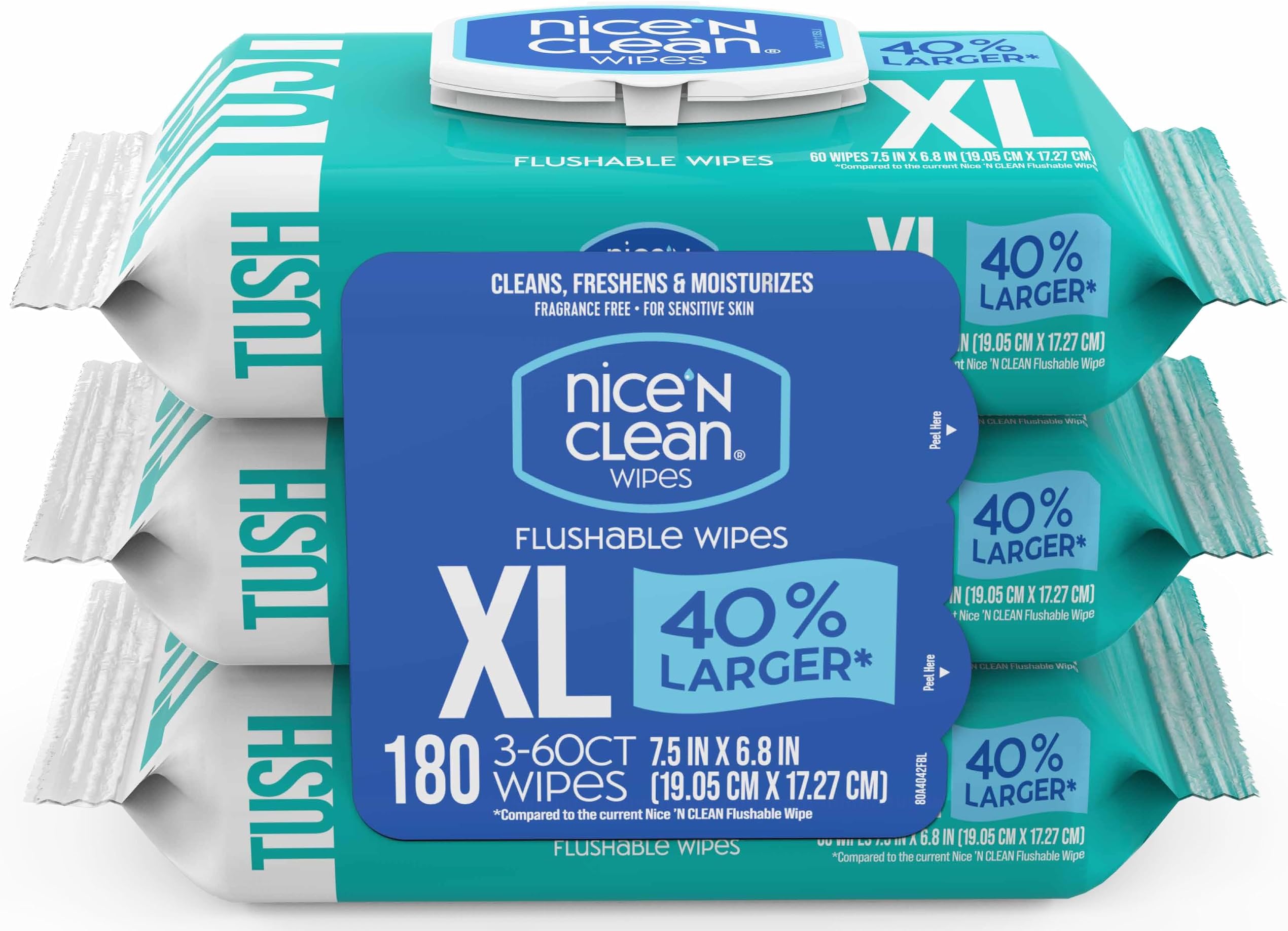 Amazon.com: Nice 'N CLEAN Extra Large Flushable Wipes | 40% Larger ...
