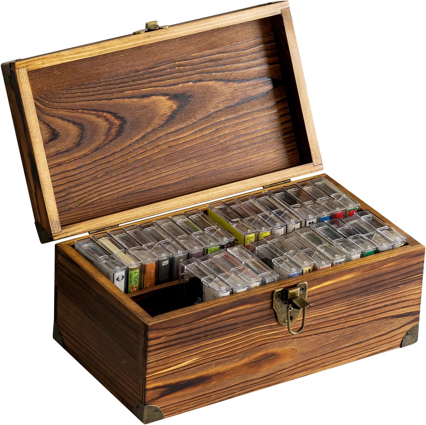 Amazon.com: MyGift Rustic Dark Brown Wood Retro Audio Cassette Tape ...