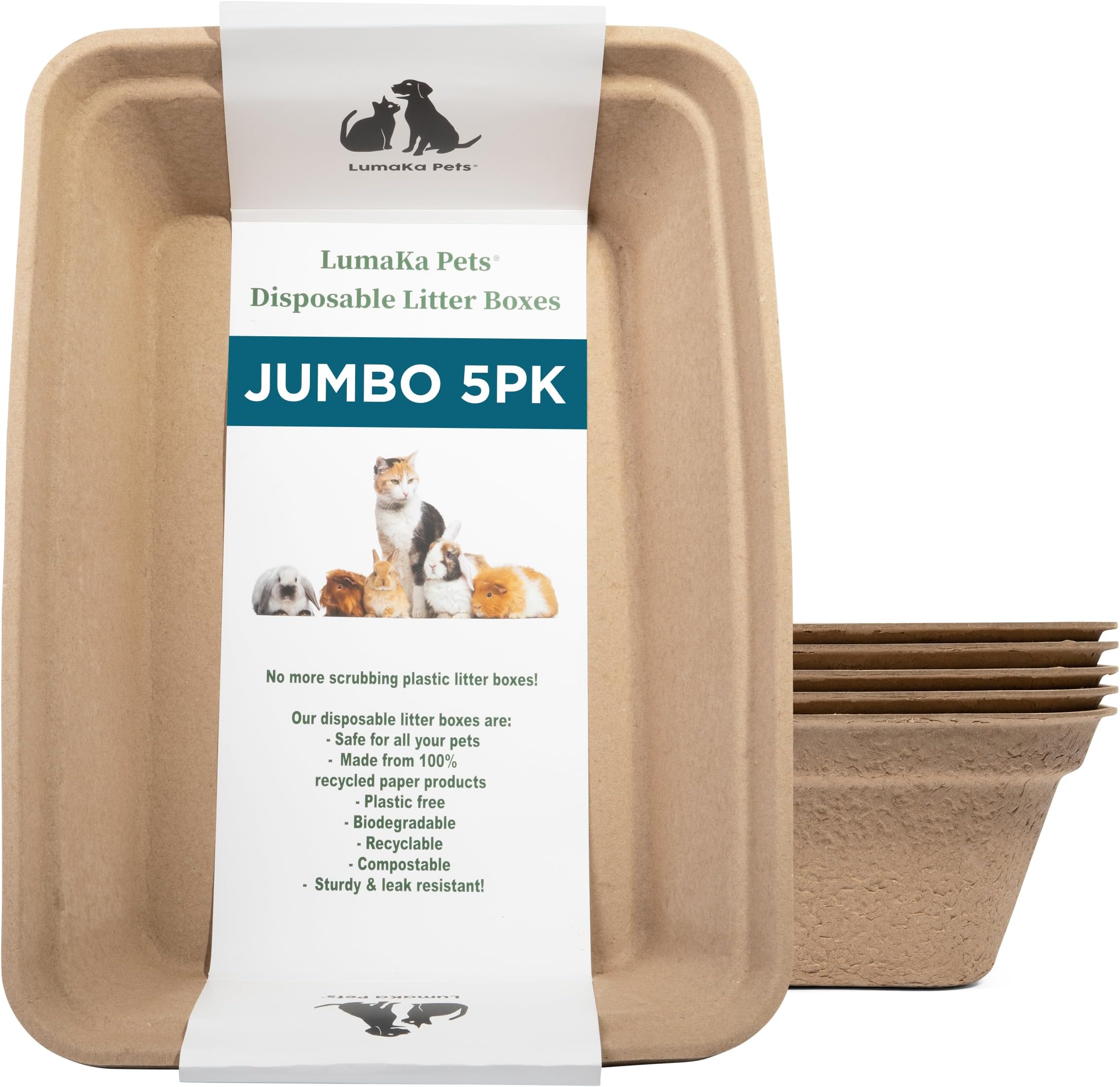 Amazon.com: LumaKa Pets Disposable Litter Box: 5-Pack/Jumbo ...