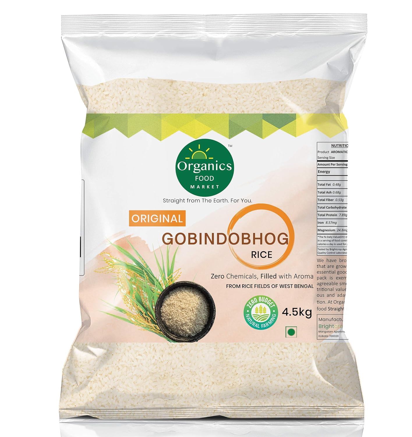 Organics Food Market Gobindobhog Rice (4.5Kg Pack) : Amazon.in: Grocery ...