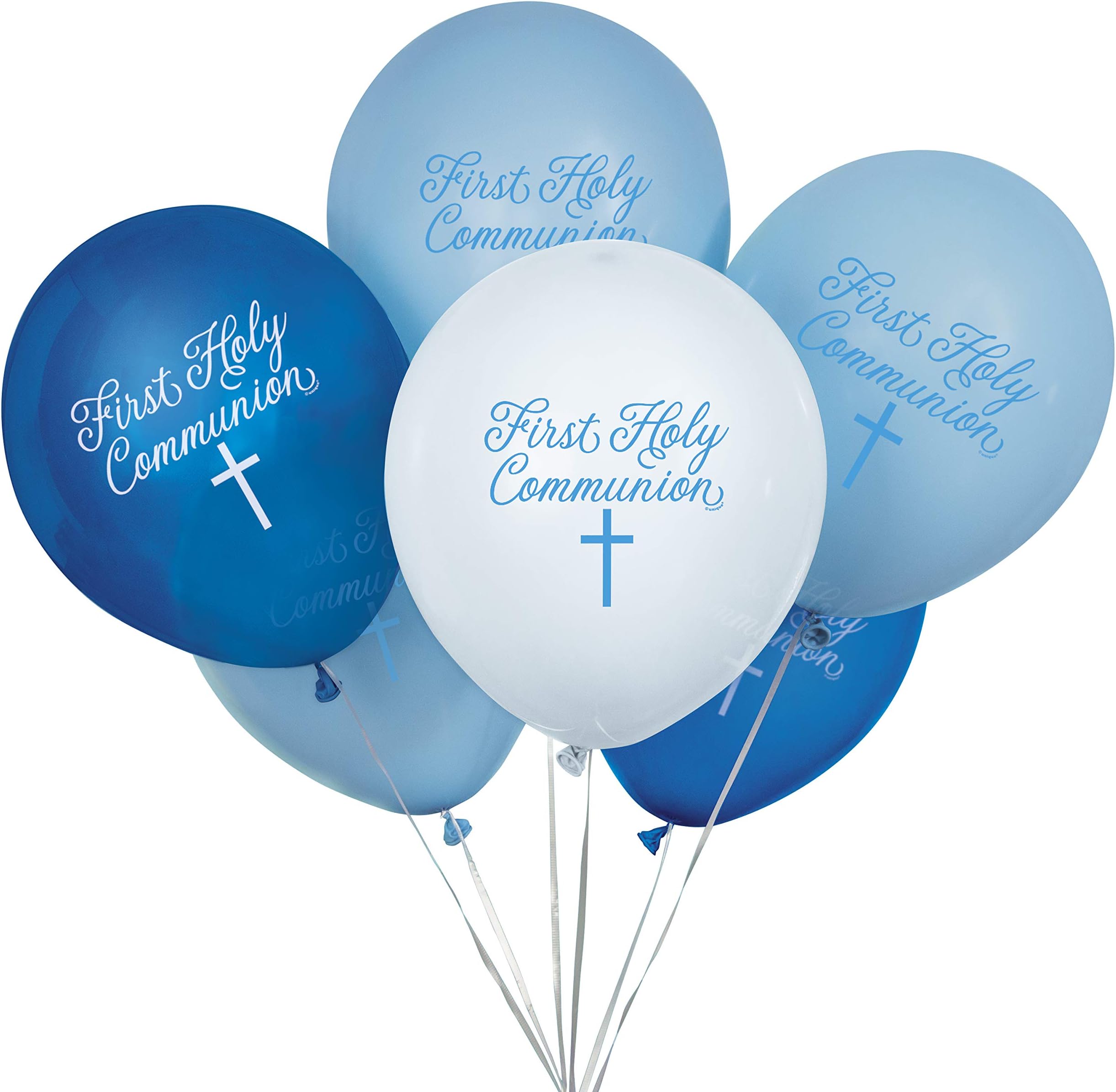 Amazon.com: Amscan Communion Printed Latex Balloons - Blue, 12", 15 Pcs ...