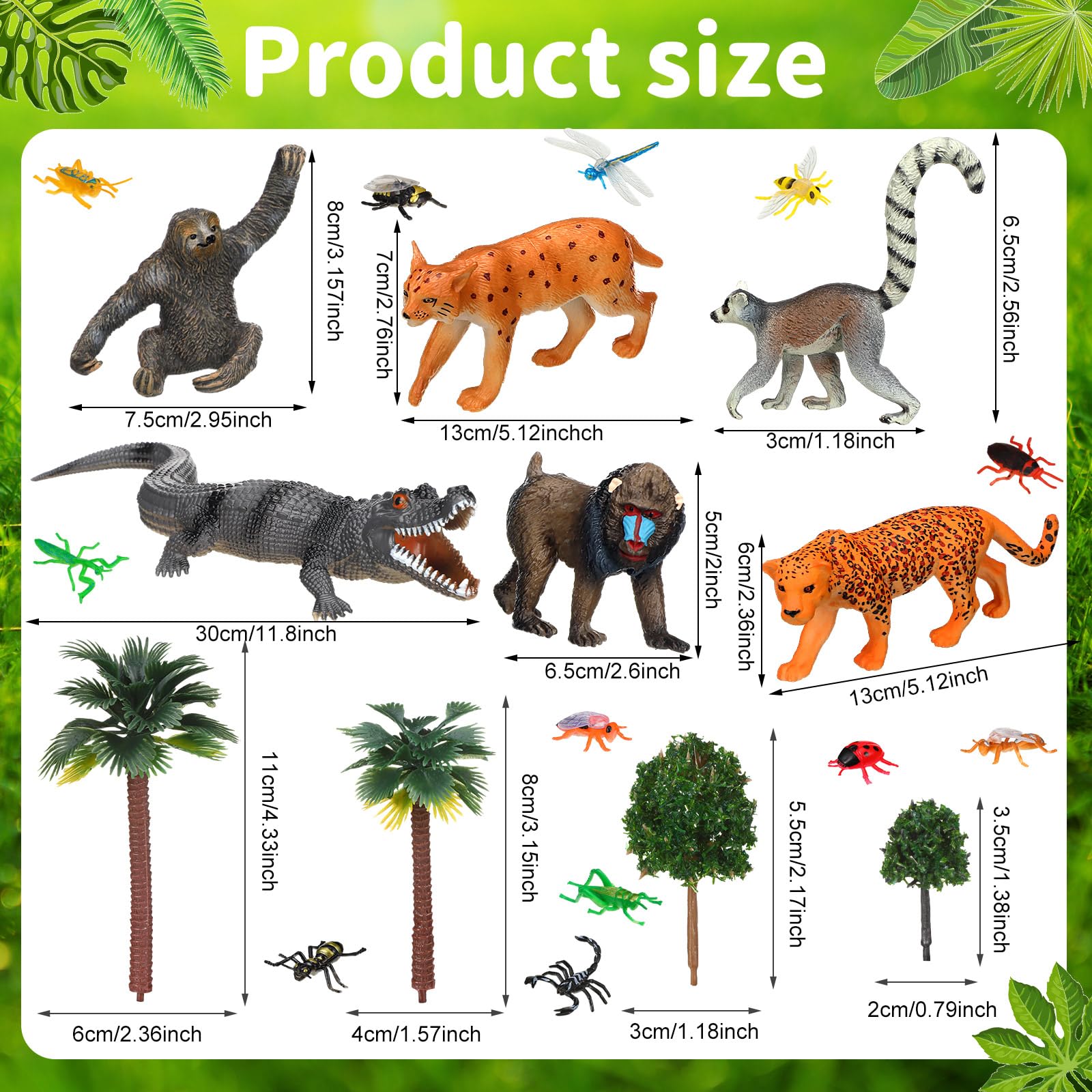 Snapklik.com : 39 Pcs Rainforest Animals Figures Toys Set, Rainforest ...