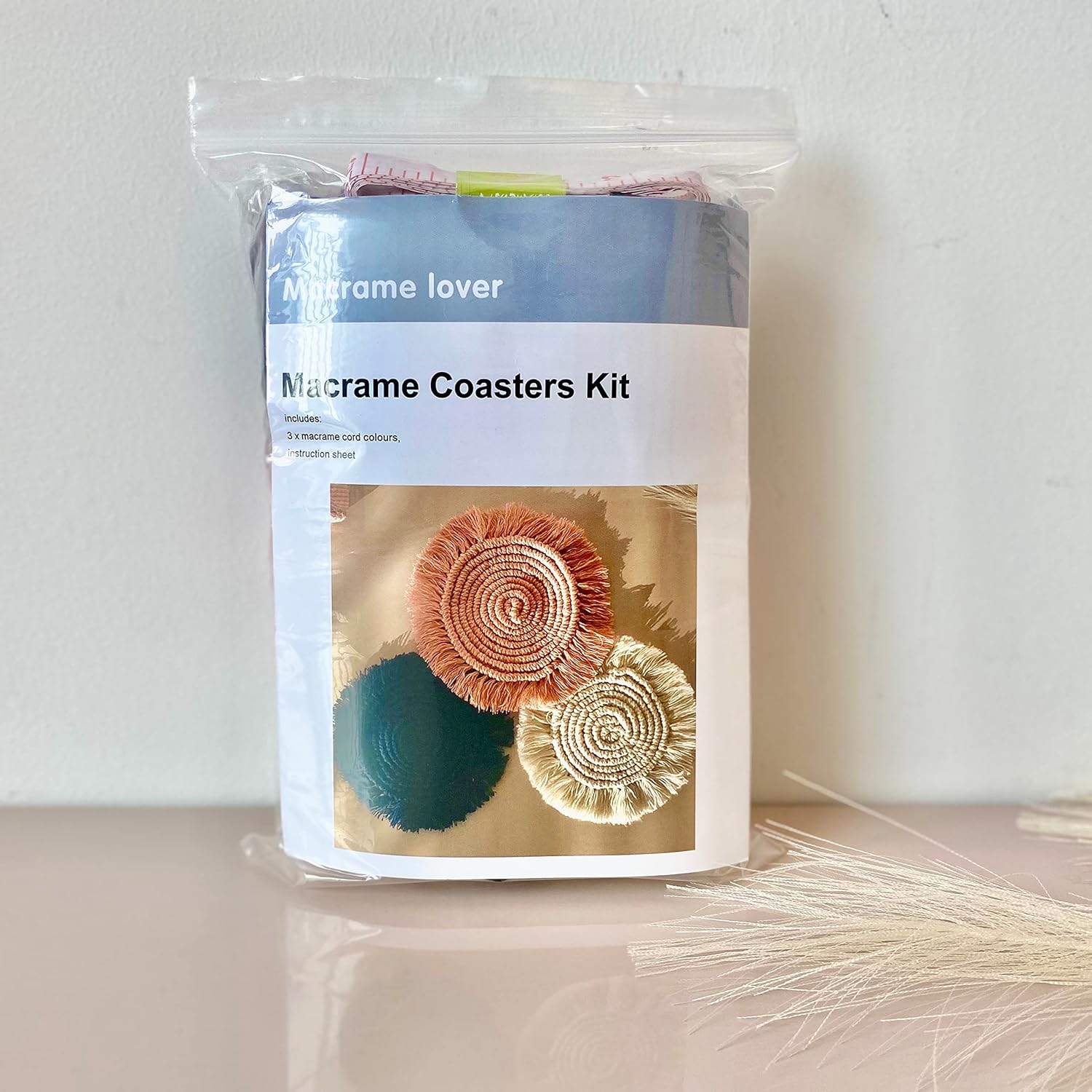 Amazon.com: Mei's Decor 3 Colors Macrame Coaster DIY Kit for beiginner ...