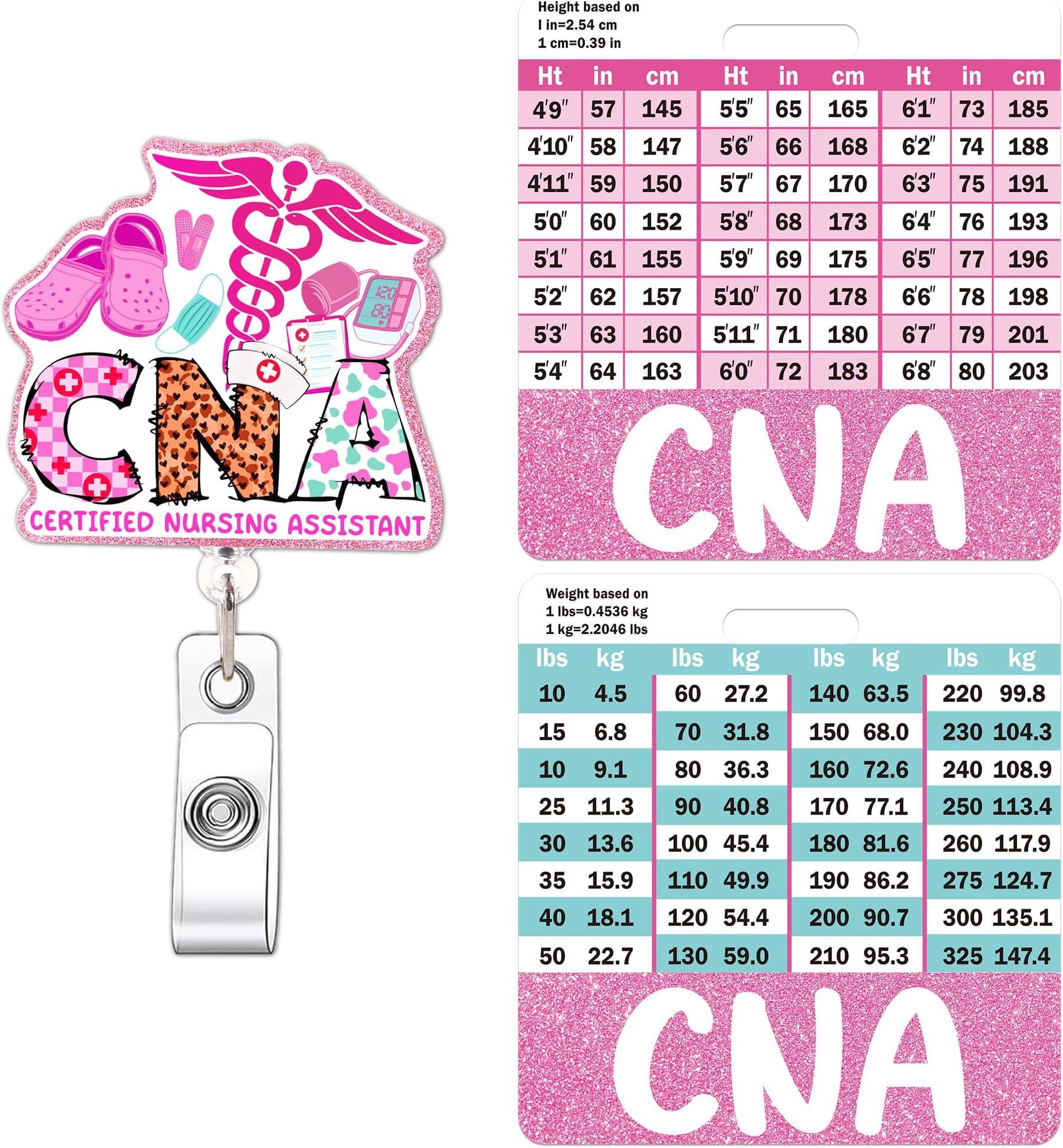 Amazon.com : CNA Badge Buddy Horizontal w/Height & Weight Conversion ...