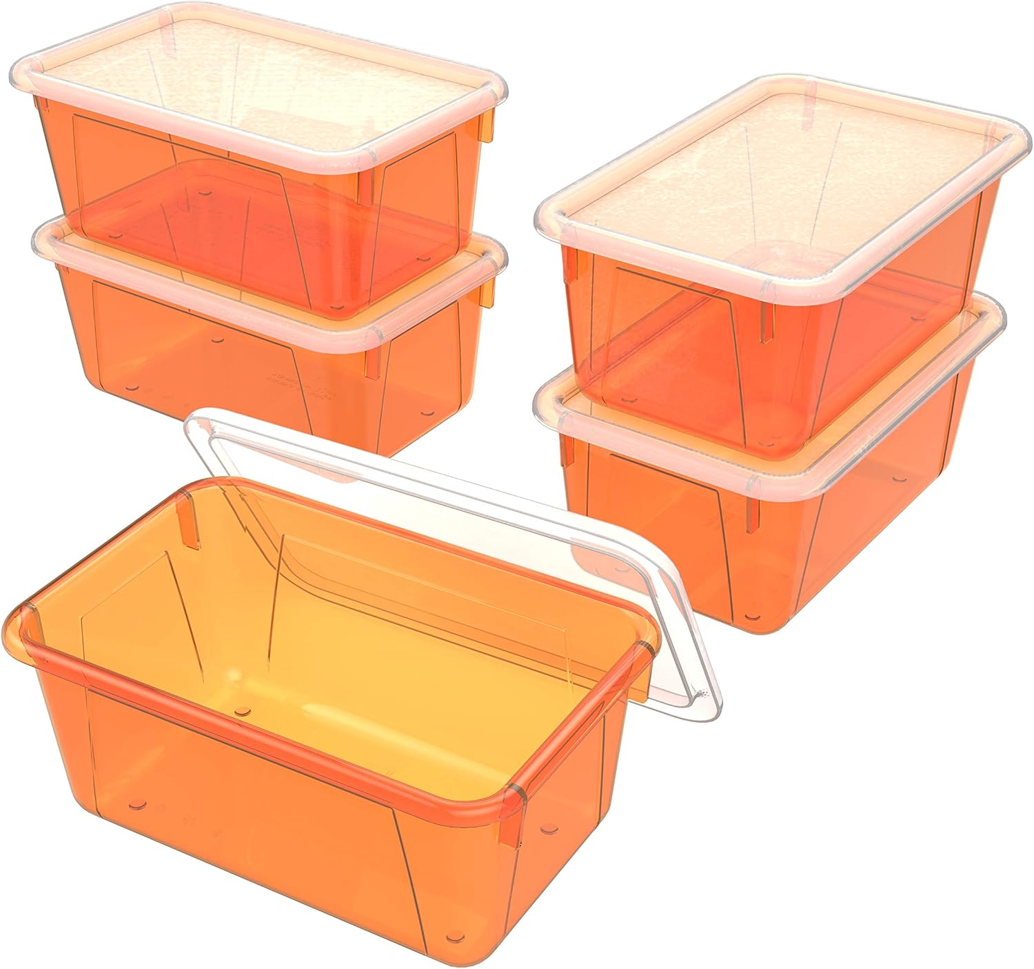 Amazon.com : Storex Small Cubby Bins – Plastic Storage Containers for ...
