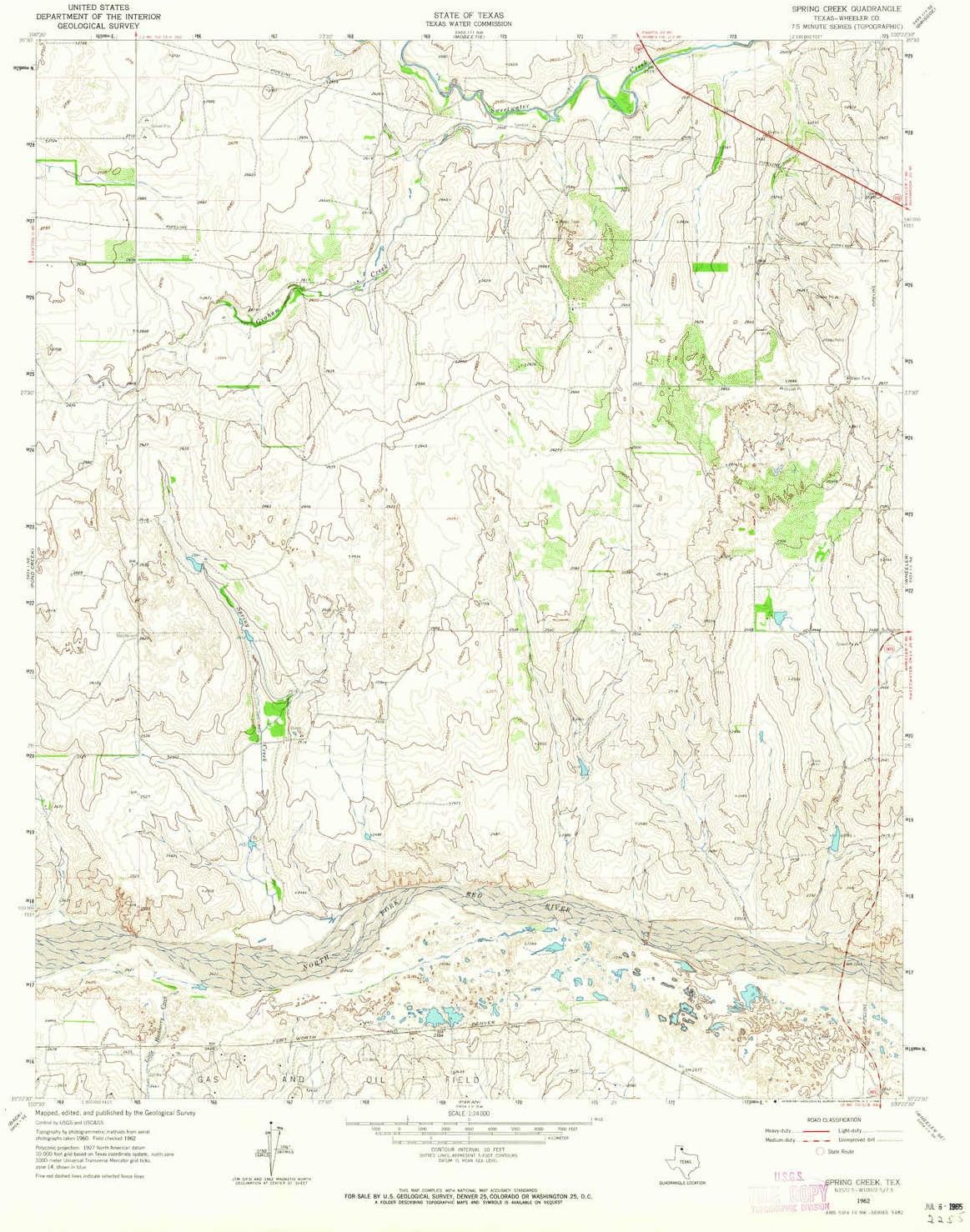 Amazon.com : YellowMaps Spring Creek TX topo map, 1:24000 Scale, 7.5 X ...