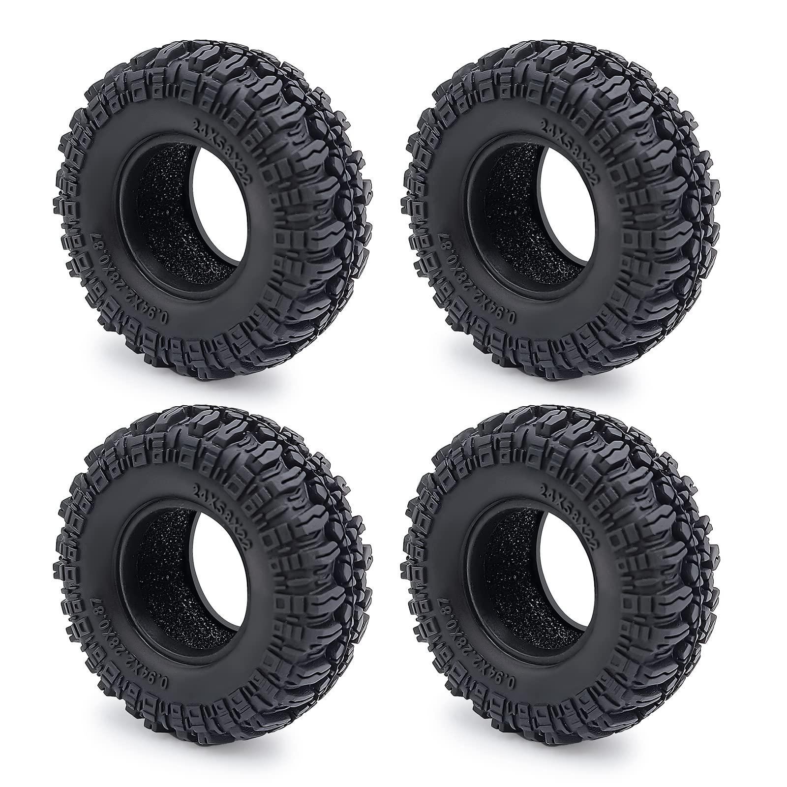 Amazon.com: RCHUBAM 4PCS 1.0" Crawler Tires Micro Rubber Tires for 1/18 ...