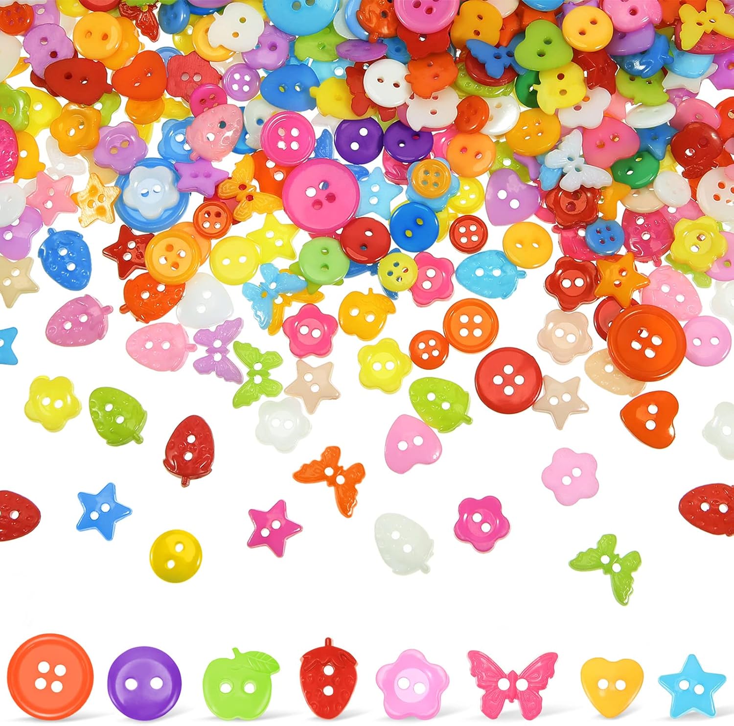 Amazon.com: 800 Pcs Craft Buttons Colorful Sewing Button Assorted Sizes ...