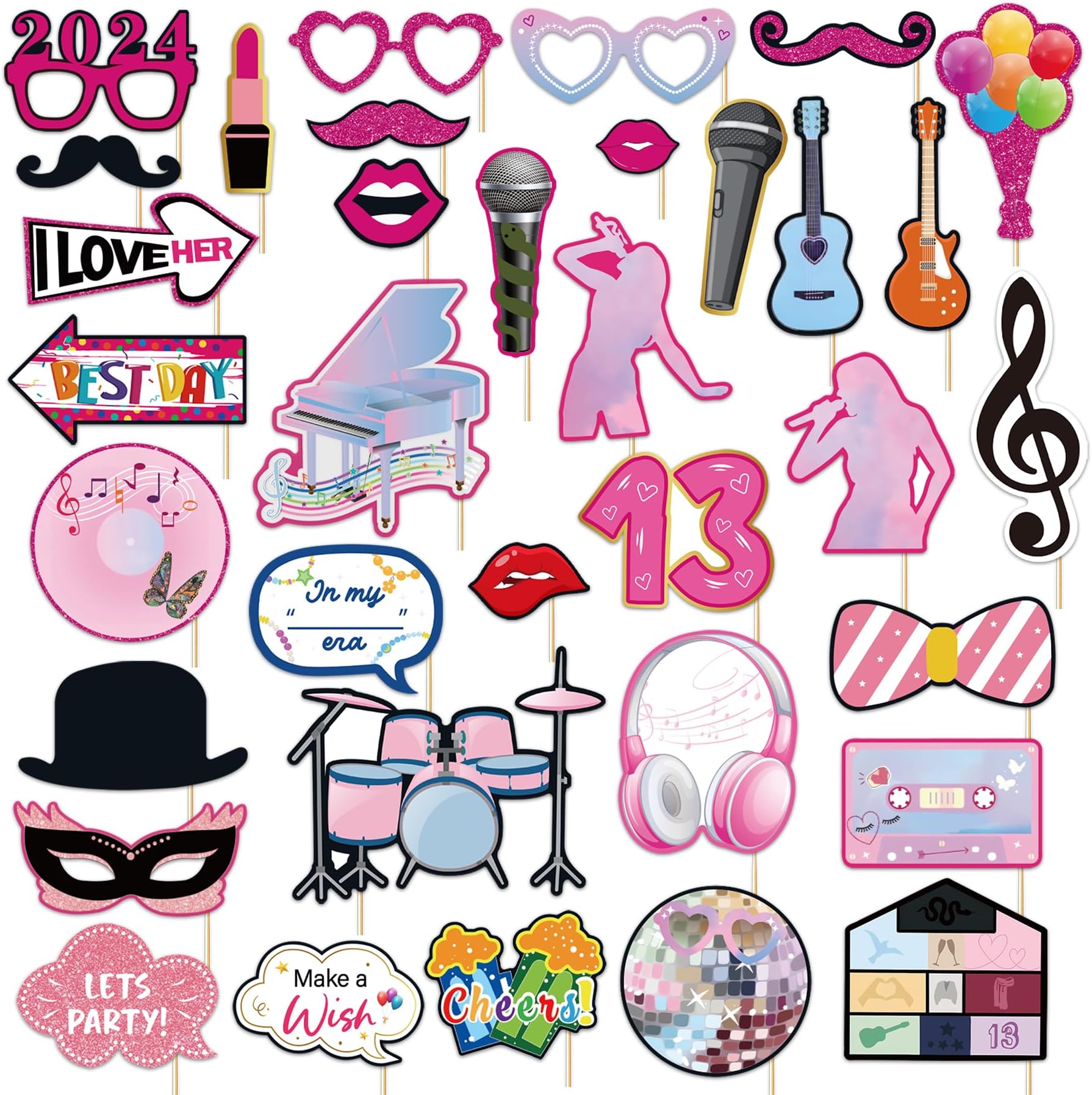 Amazon.com: 36Pcs TS Photo Booth Props, TS Birthday Party Decorations ...