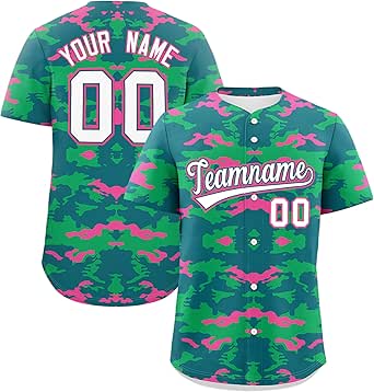 Amazon.com: Custom Graffiti Pattern Baseball Jersey Camouflage Jersey ...