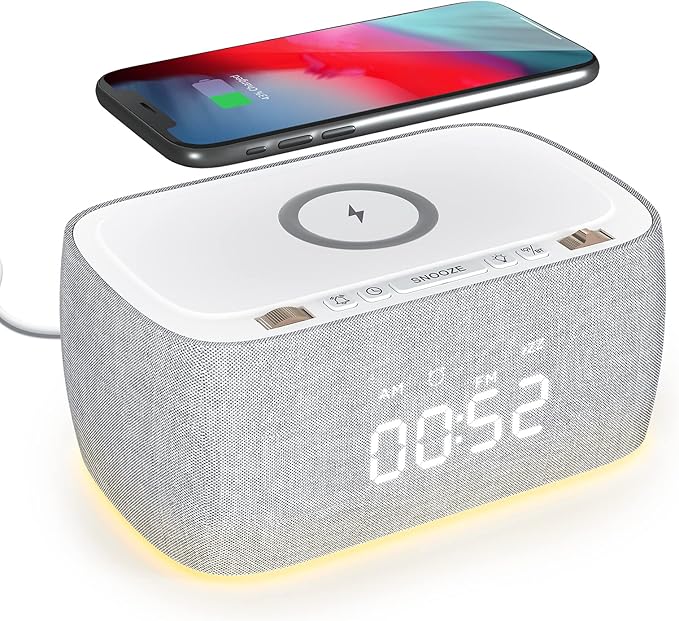 Amazon.com: EZVALO Digital Alarm Clock Radio with Speaker,Dimmable LED ...