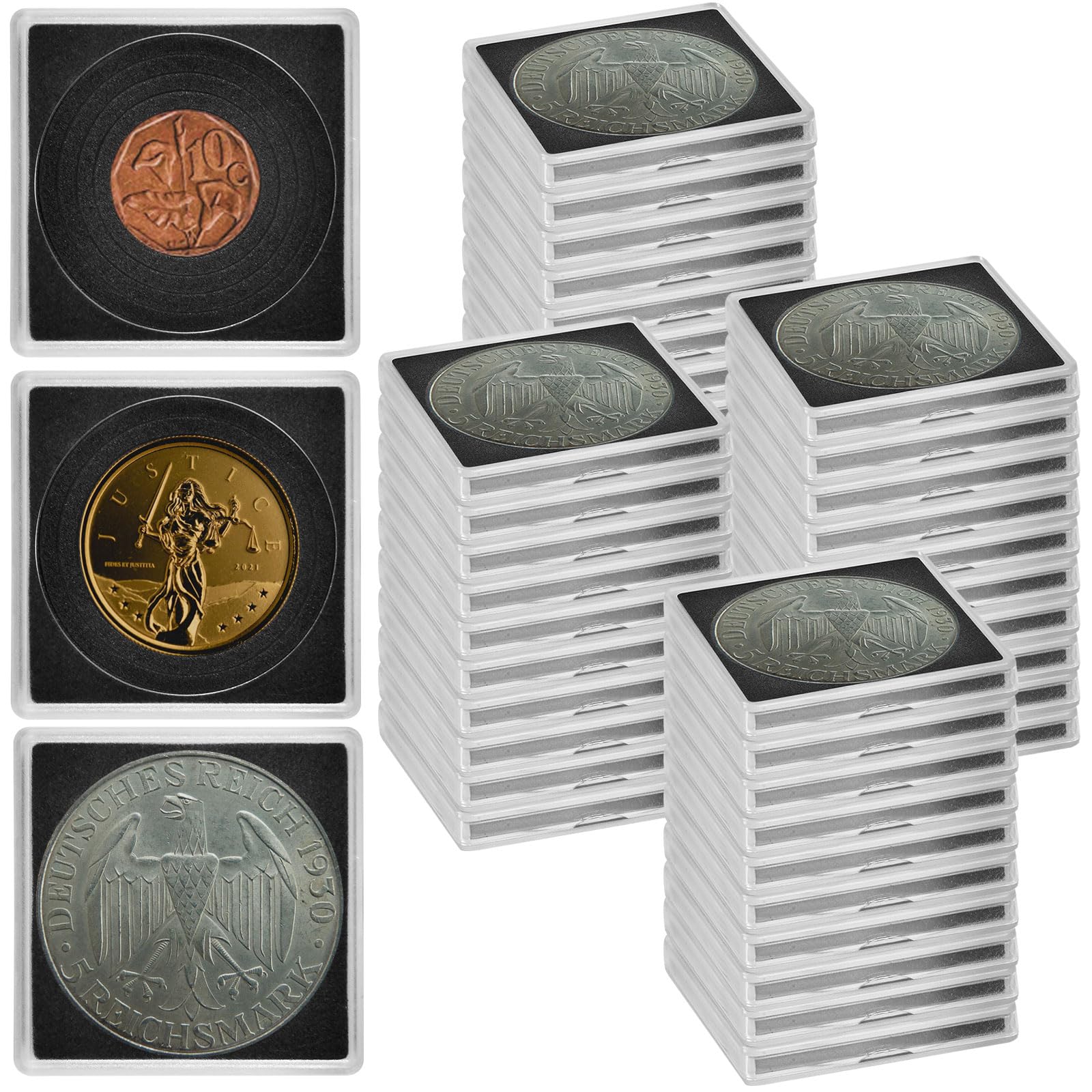 Amazon.com : ALCYON Coin Snap Holders, 40 Pieces Silver Dollar Coin ...