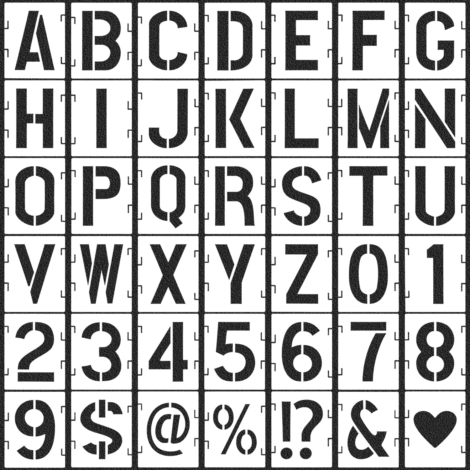 Amazon.com : 1 Inch Letter Stencils Symbol Numbers Craft Stencils, 42 ...