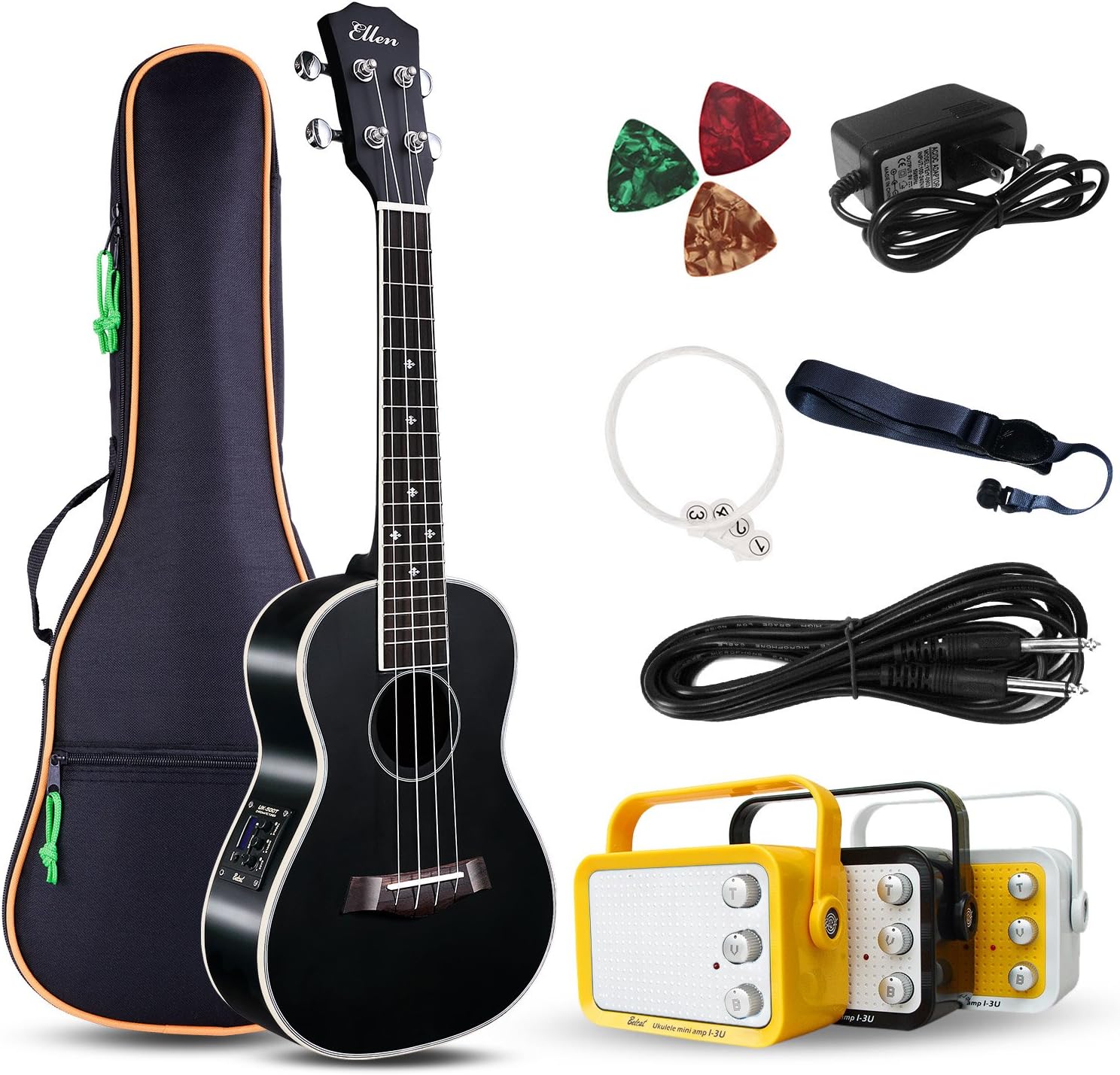 Amazon.com: Dean Guitars, 4-String ML Acoustic/Electric Ukulele with ...