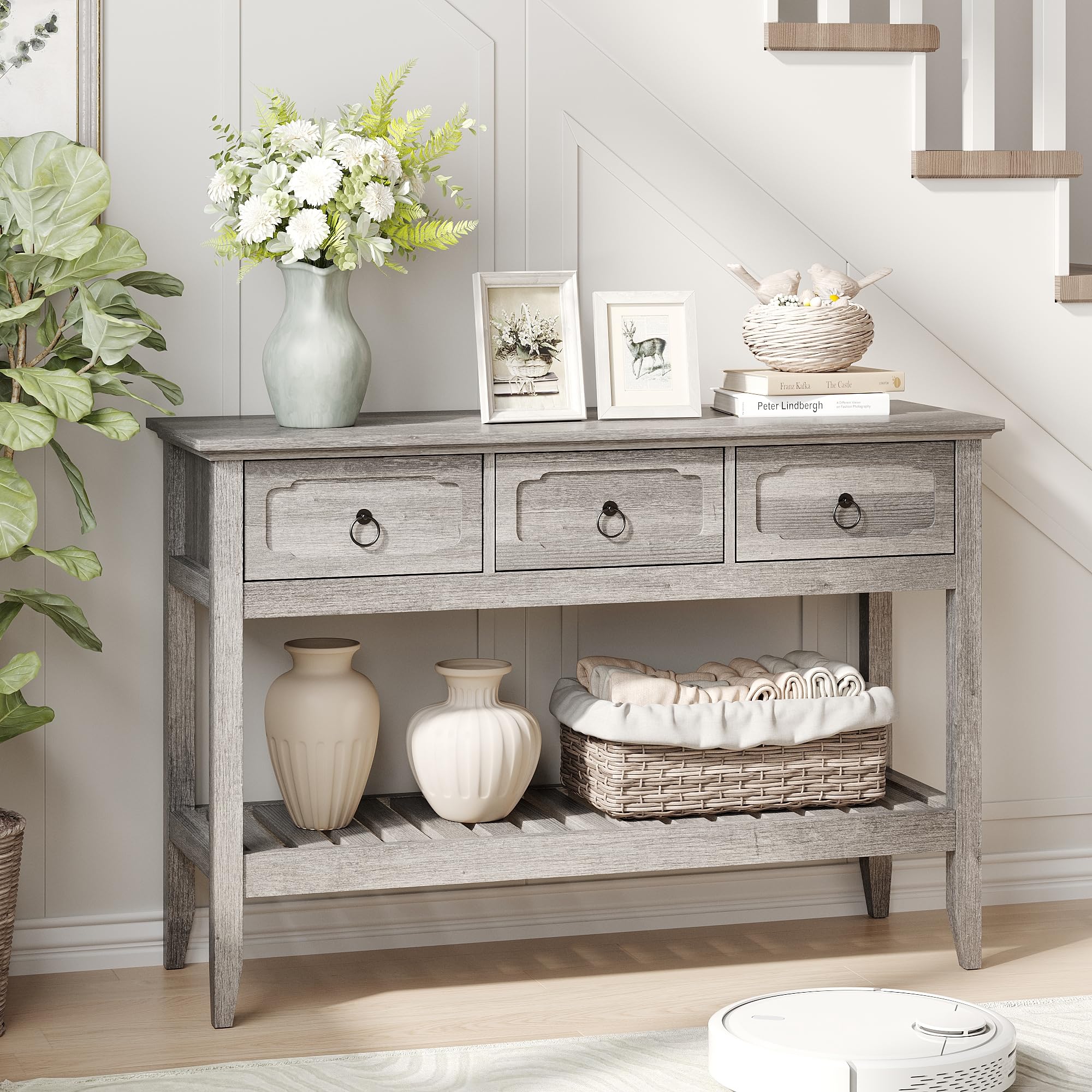 Amazon.com: Maupvit Rustic Entryway Table with Large Storage Space ...