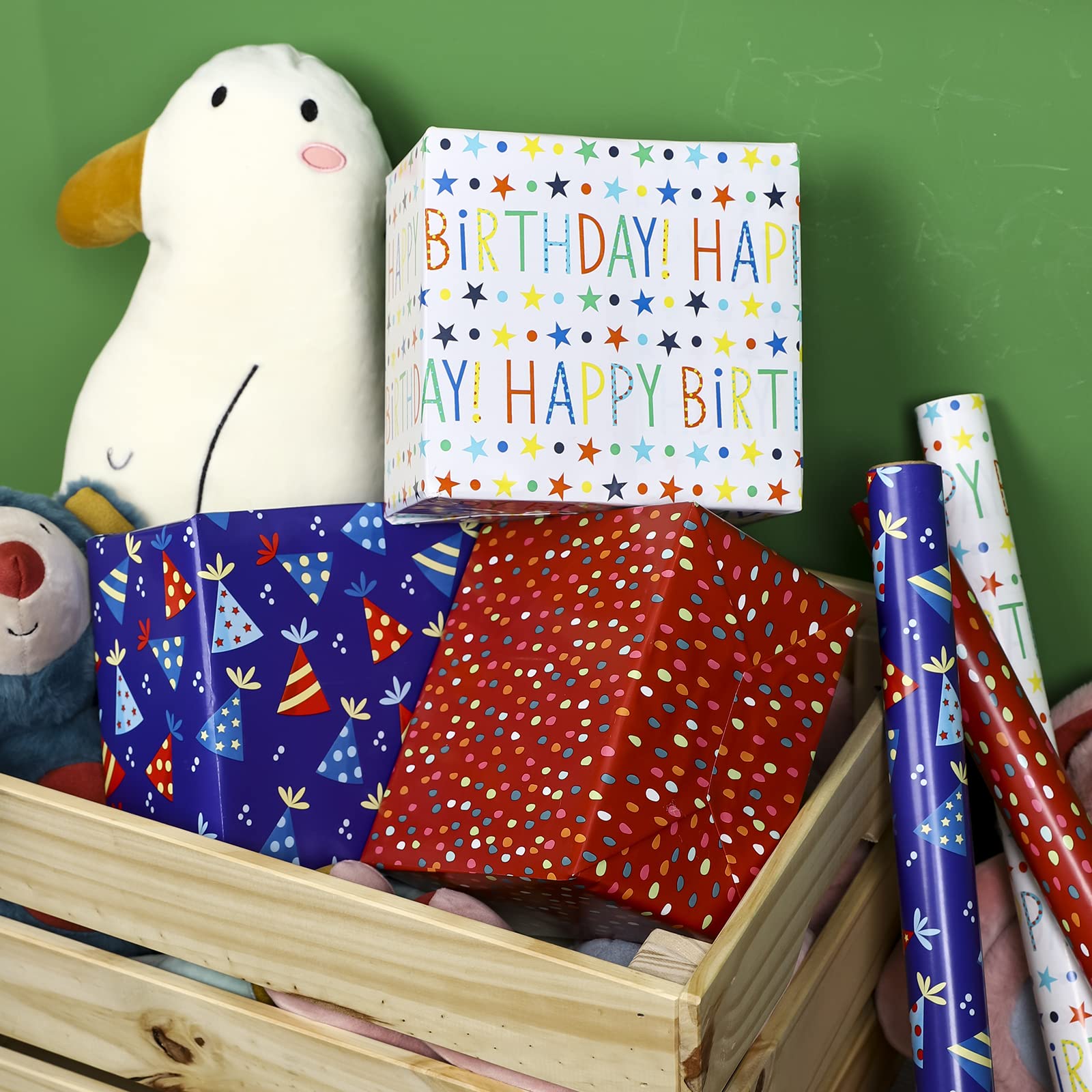 Snapklik.com : MAYPLUSS Birthday Wrapping Paper Roll - Mini Roll 17in X ...