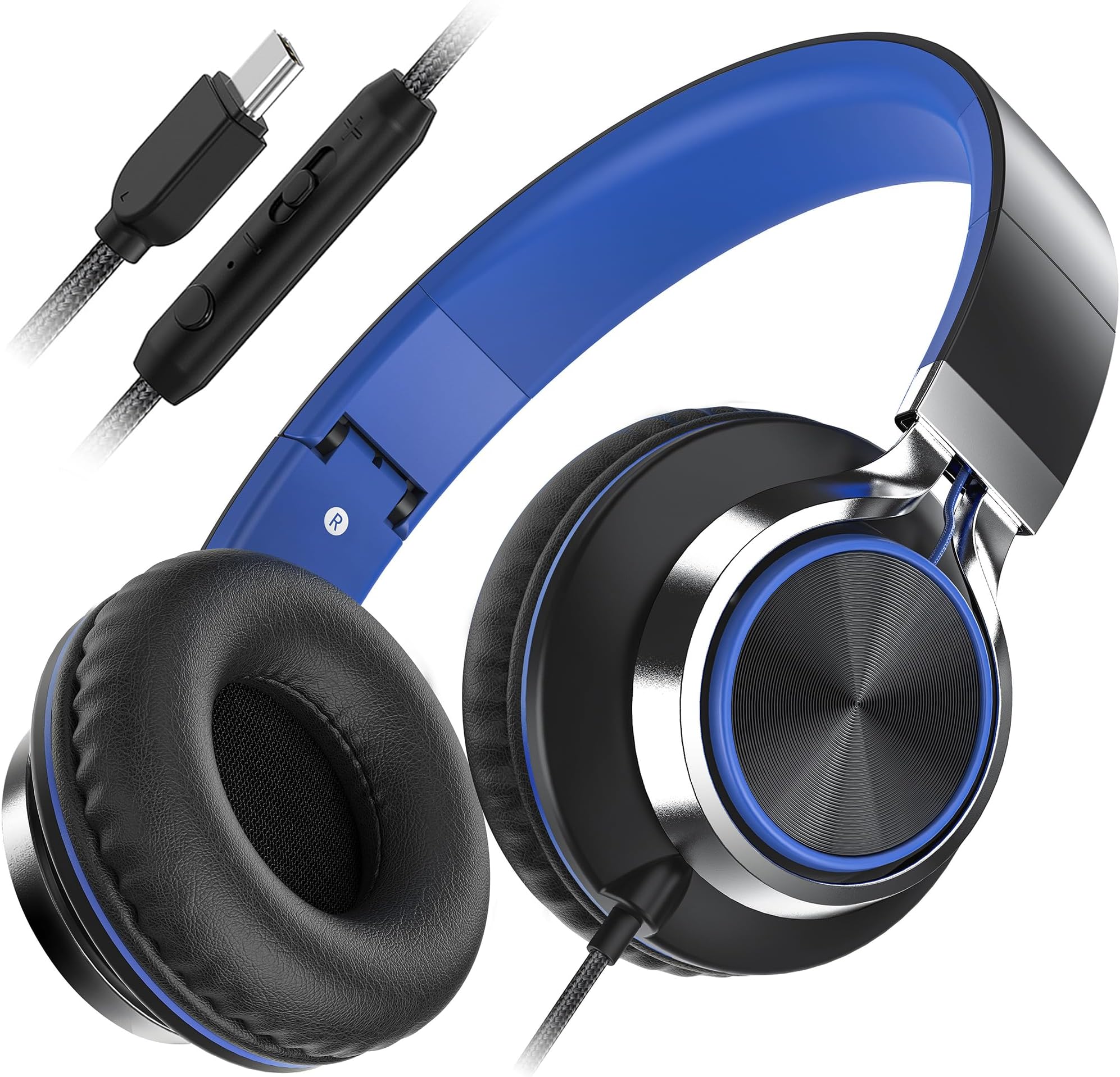 Amazon.com: Over Ear Headphones Wired with Microphone - Noise Isolating ...