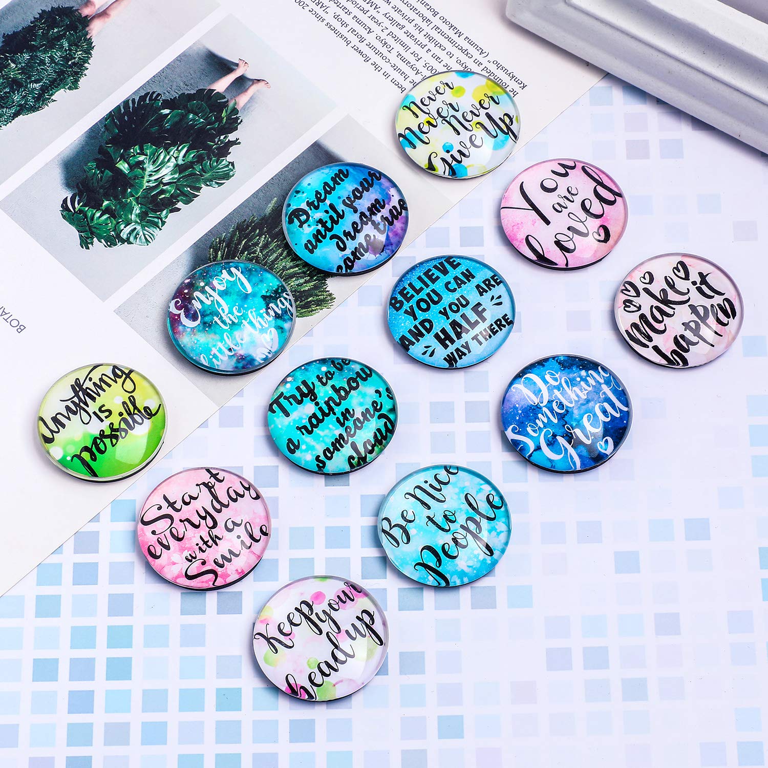 12 Pieces Inspirational Quote Refrigerator Magnets Motivational Fridge ...