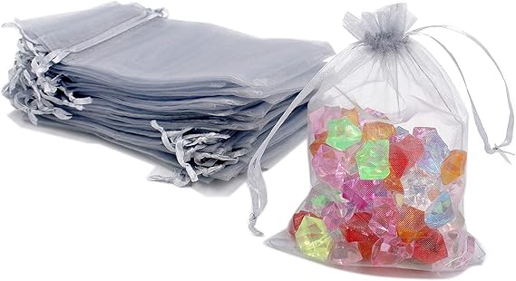 Amazon.com: ATCG 100pcs 5x7 Inches Drawstring Organza Pouches Wedding ...