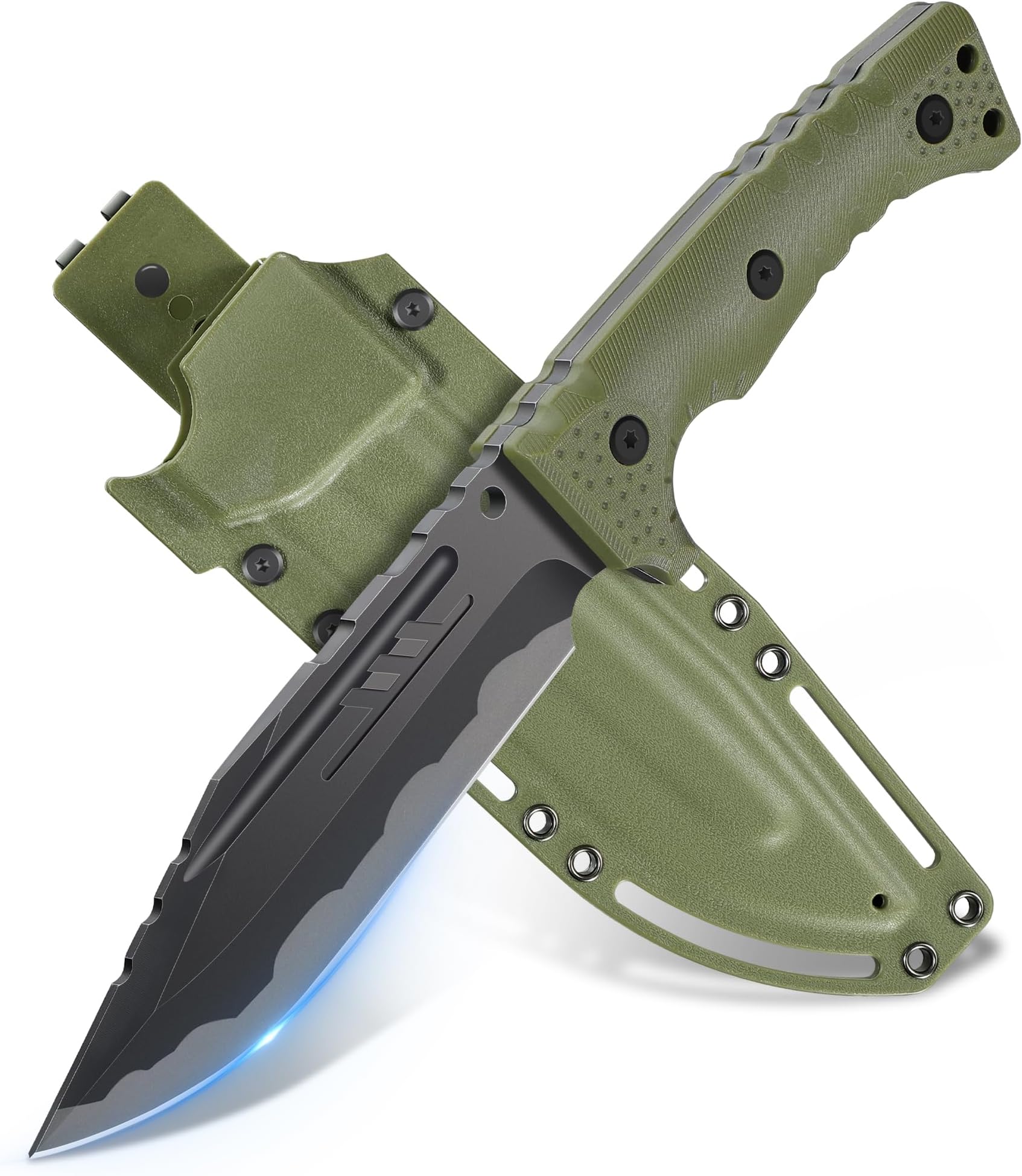 KOMWERO Jagdmesser Feststehende Klinge mit Kydex Scheide, Scharfes ...