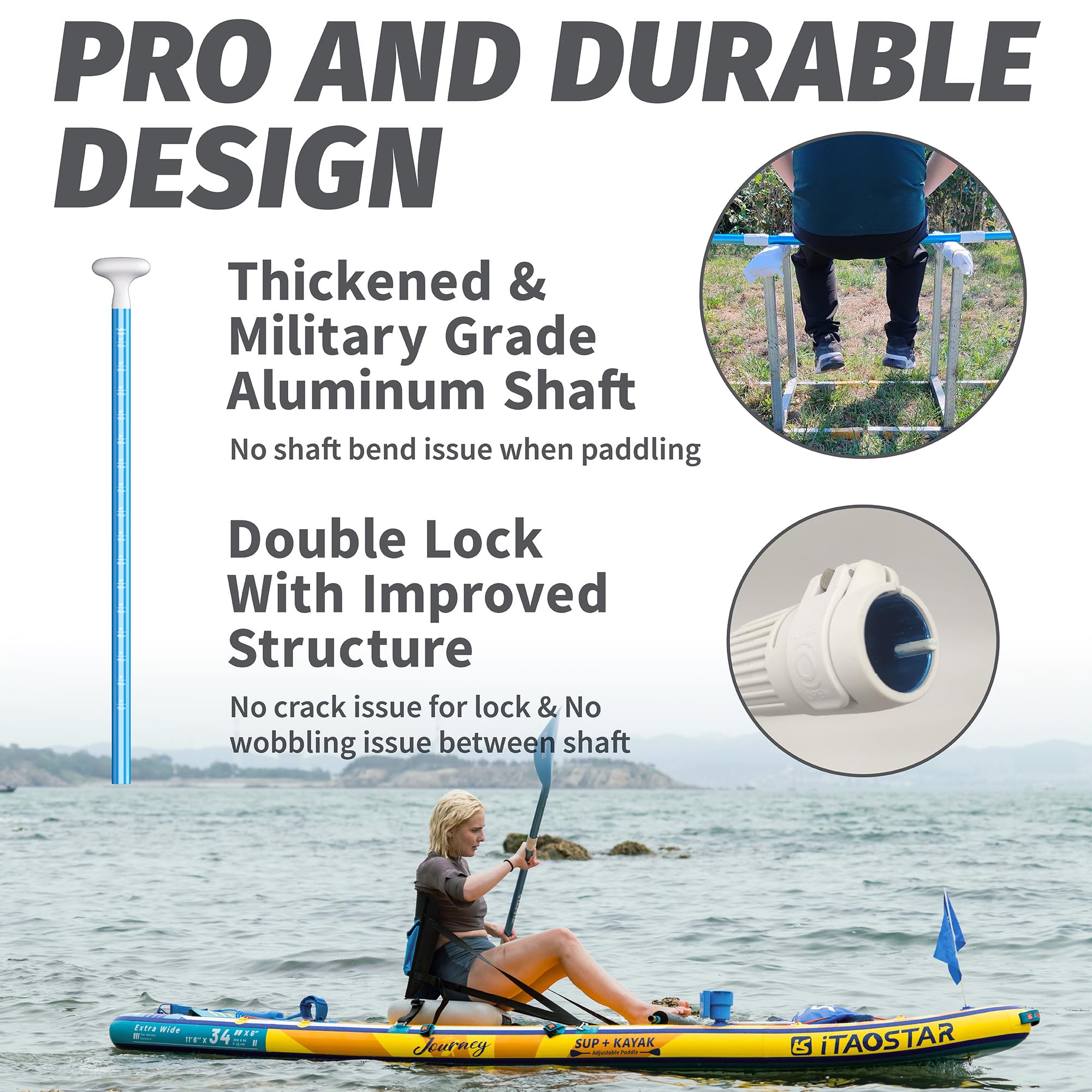 Paddle Board Paddle Drift Universal 3-Piece Adjustable SUP Ultralight ...