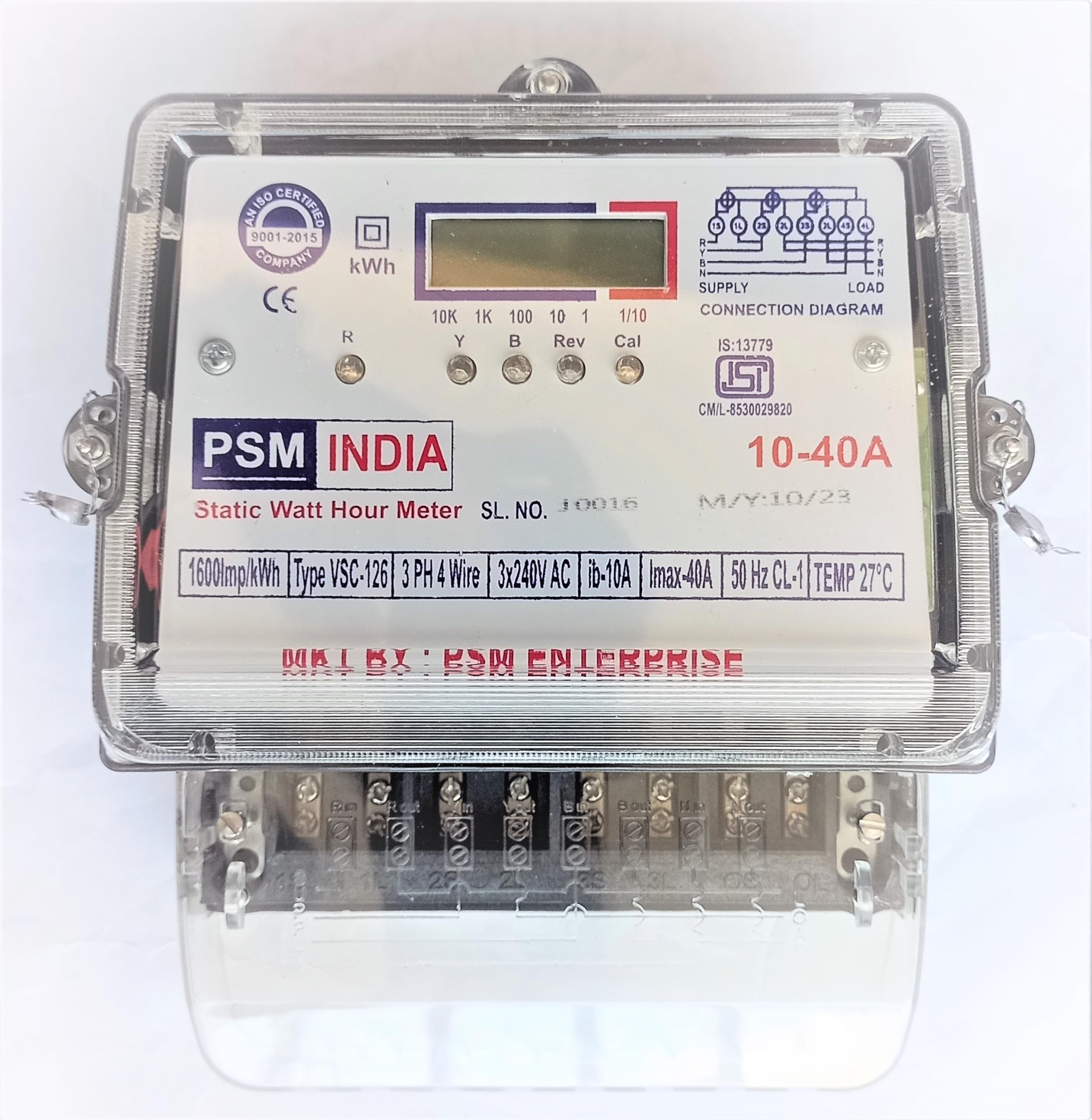 Power India Meters Tf-Ec5 Three Phase Corded Electric Meter, Multicolor ...