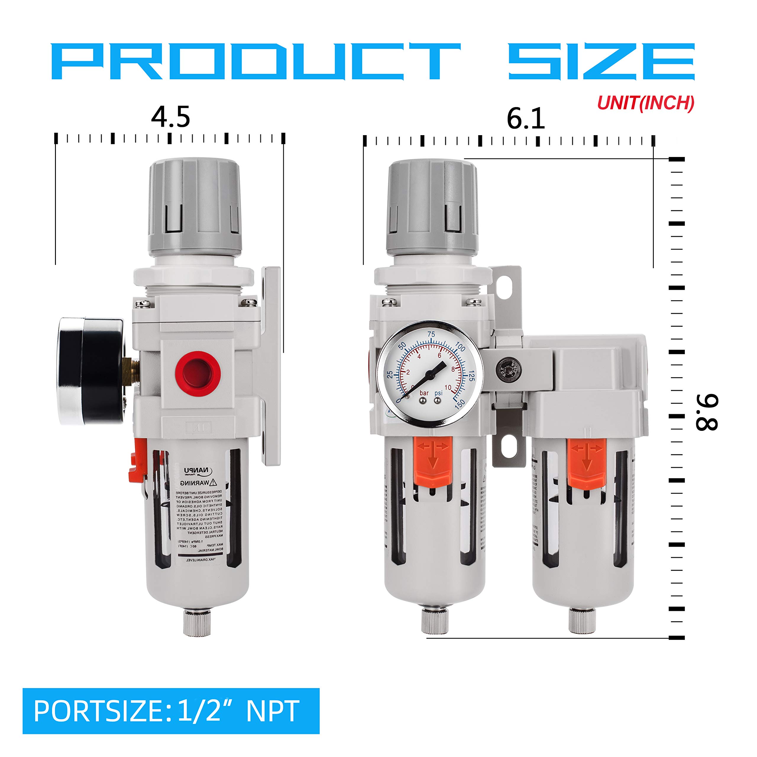 Snapklik.com : 1/2" NPT Air Dryer System - 5 Micron Particulate Filter ...