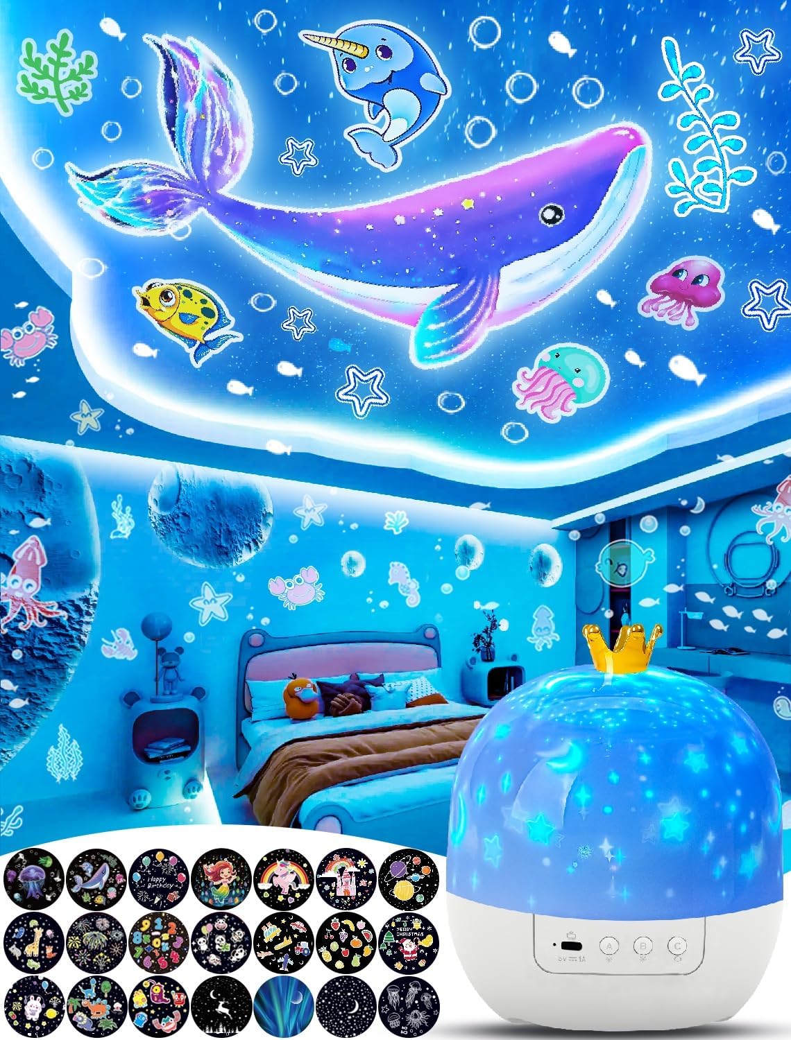 Night Light for Kids + 21 Sets of Films, Night Lights Projector for ...